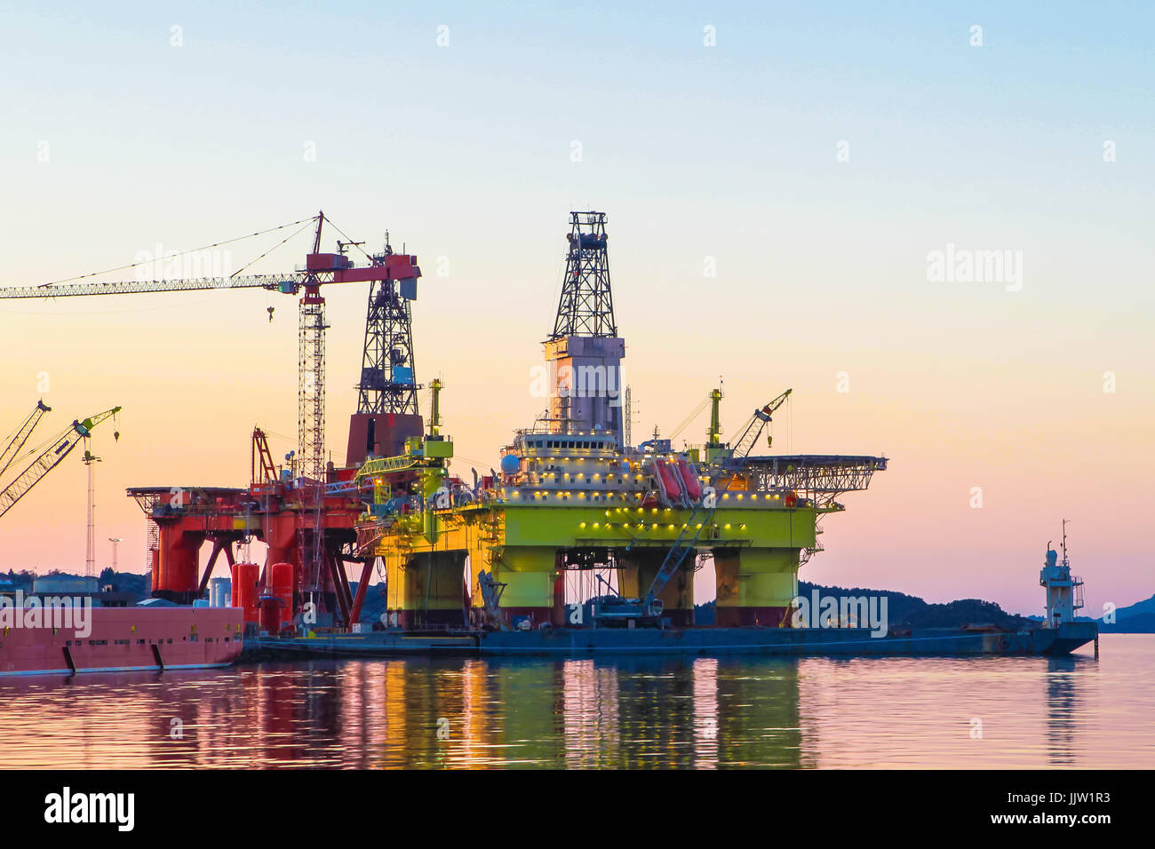 Oil platforms under maintenance near Bergen, Norway Stock Photo - Alamy