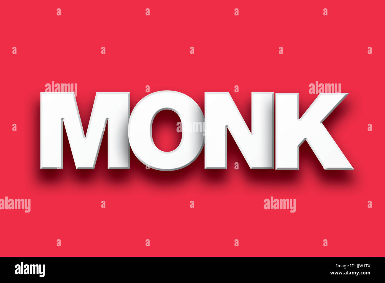 The word Monk concept written in white type on a colorful background ...