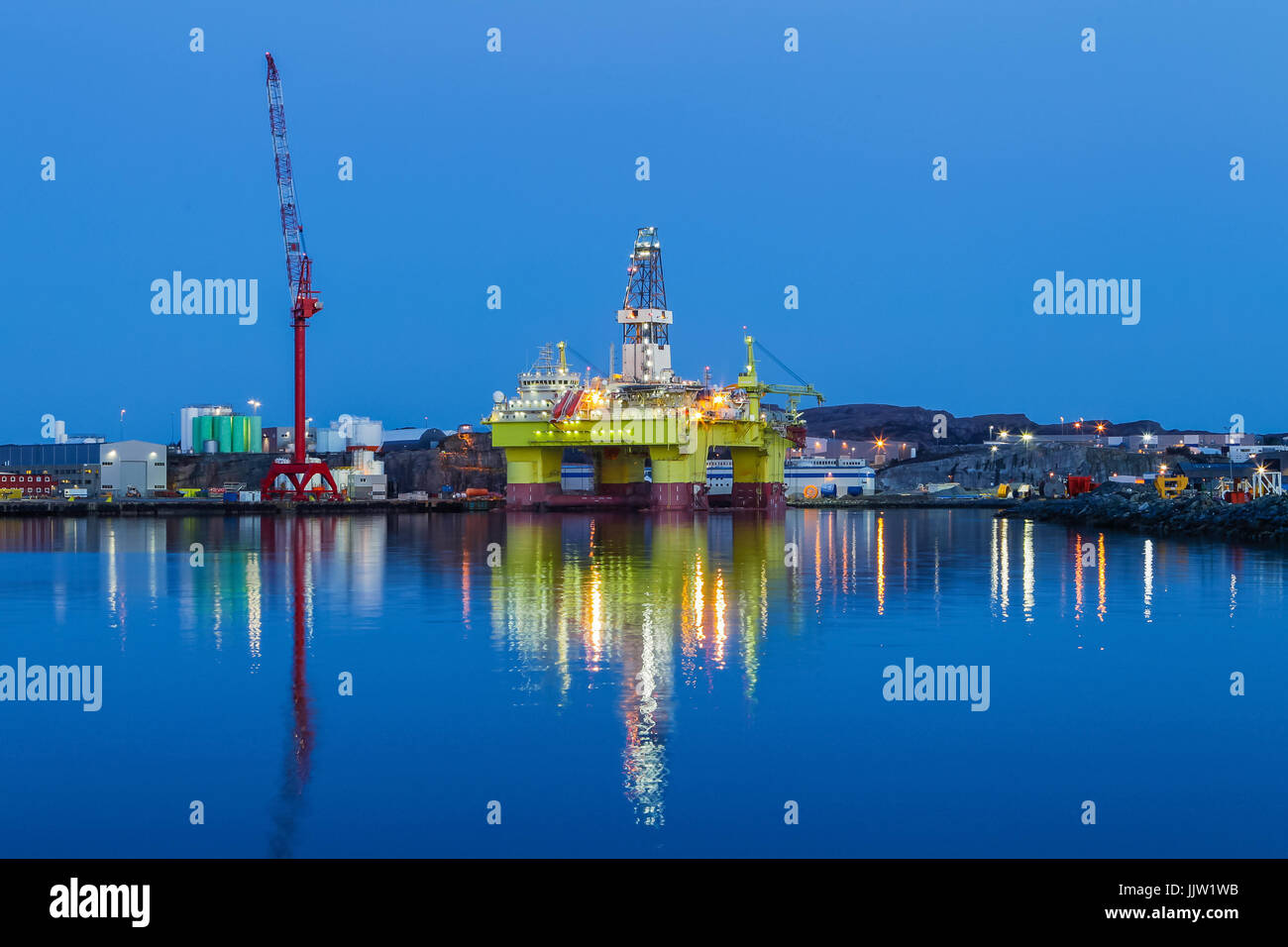 Oil platforms under maintenance near Bergen, Norway Stock Photo - Alamy