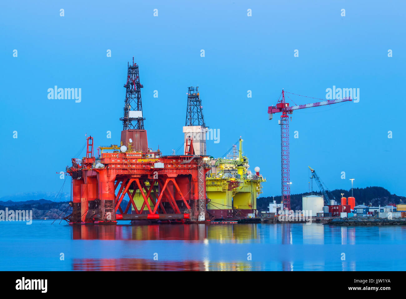 Oil platforms under maintenance near Bergen, Norway Stock Photo - Alamy