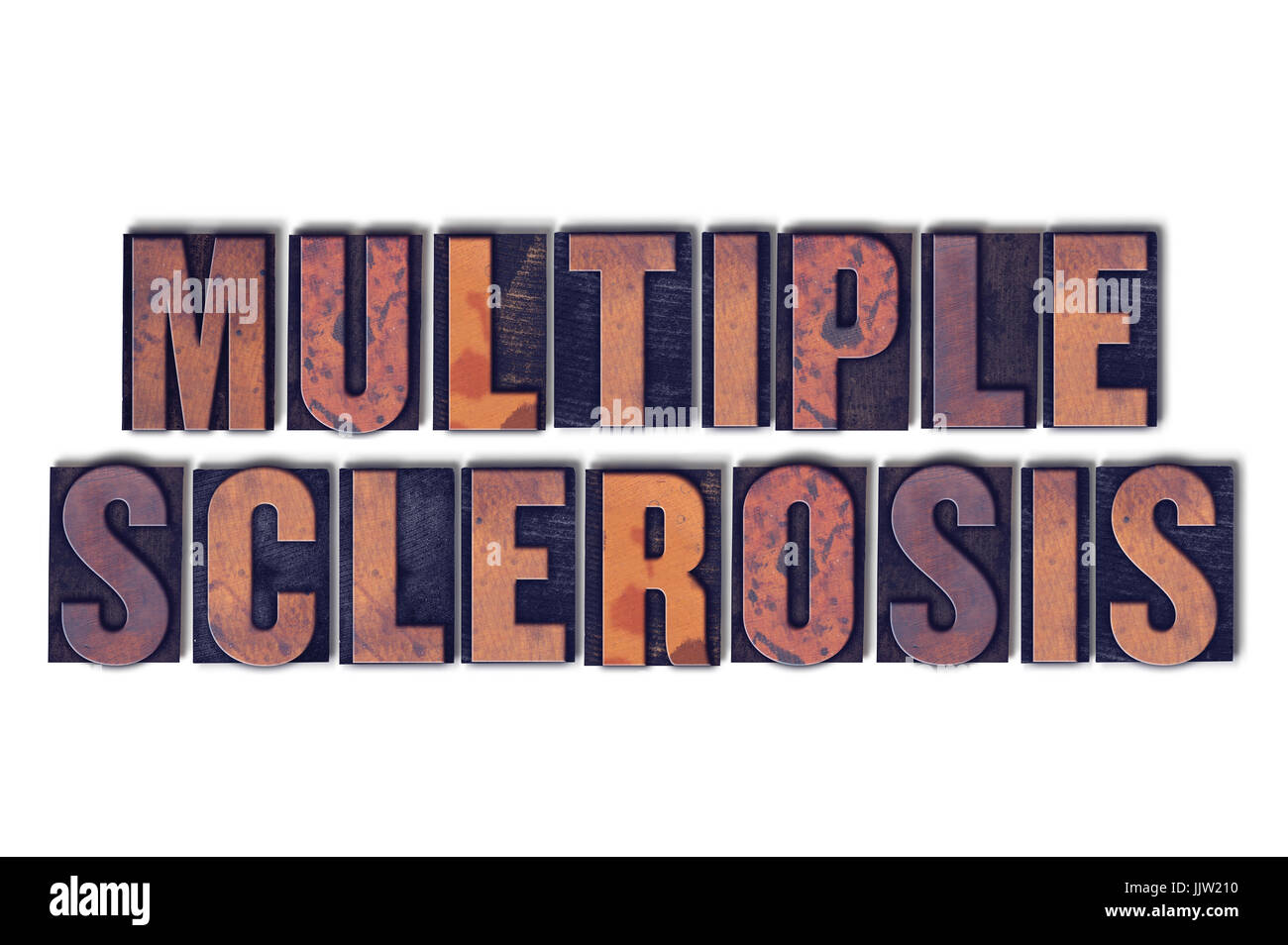 The words Multiple Sclerosis concept and theme written in vintage ...