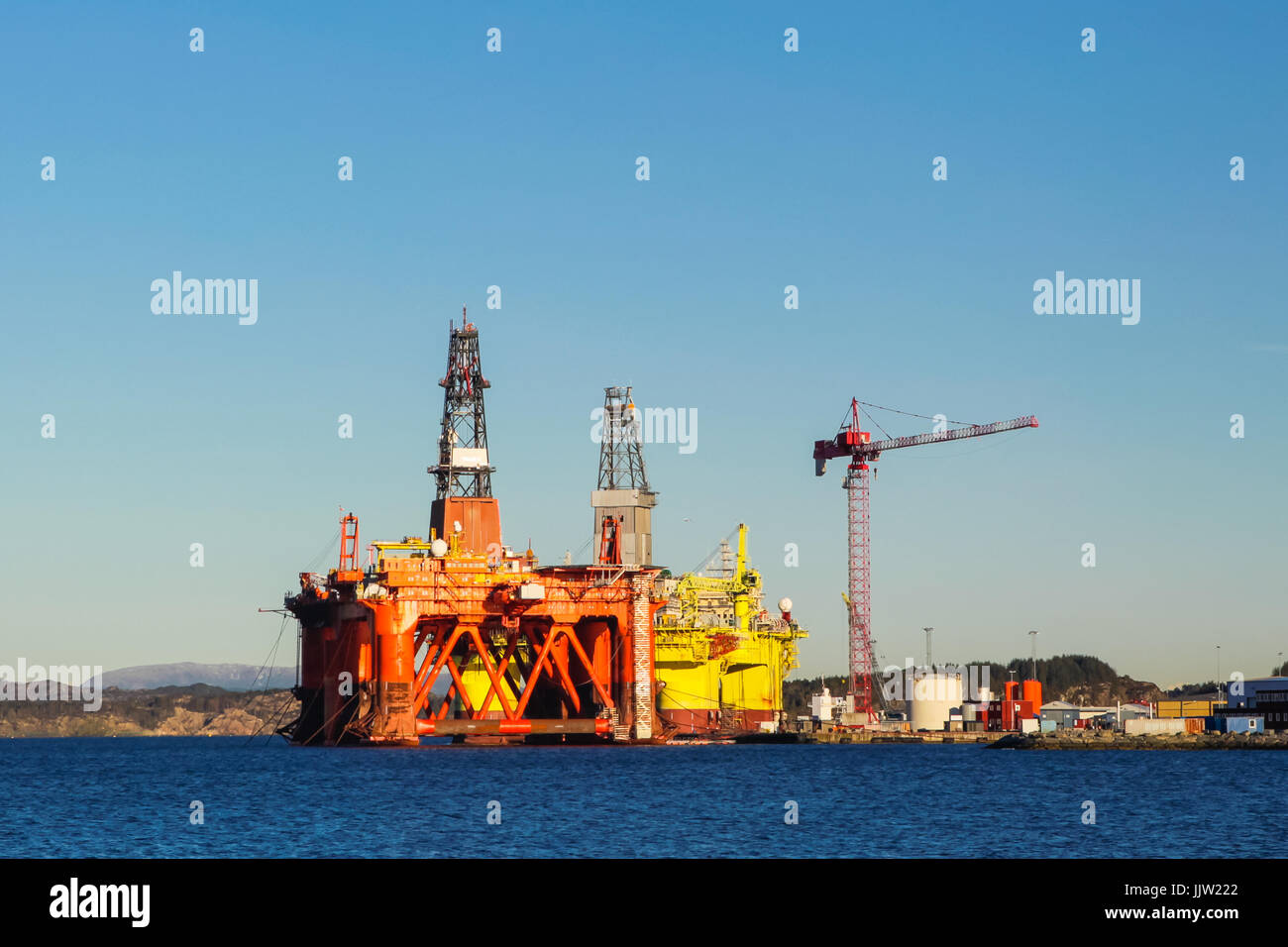 Oil platforms under maintenance near Bergen, Norway Stock Photo - Alamy