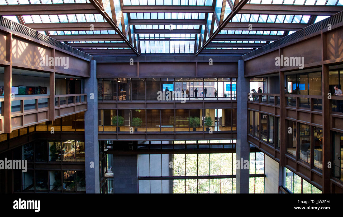 Inside the Ford Foundation Building in New York, NY, USA Stock Photo ...