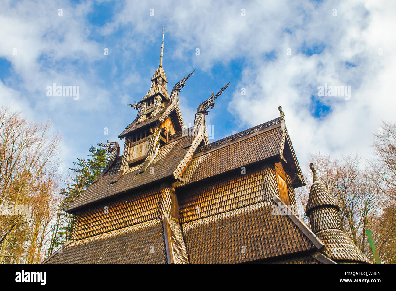 Fantoft Stave kirke (church). Bergen, Norway Stock Photo - Alamy