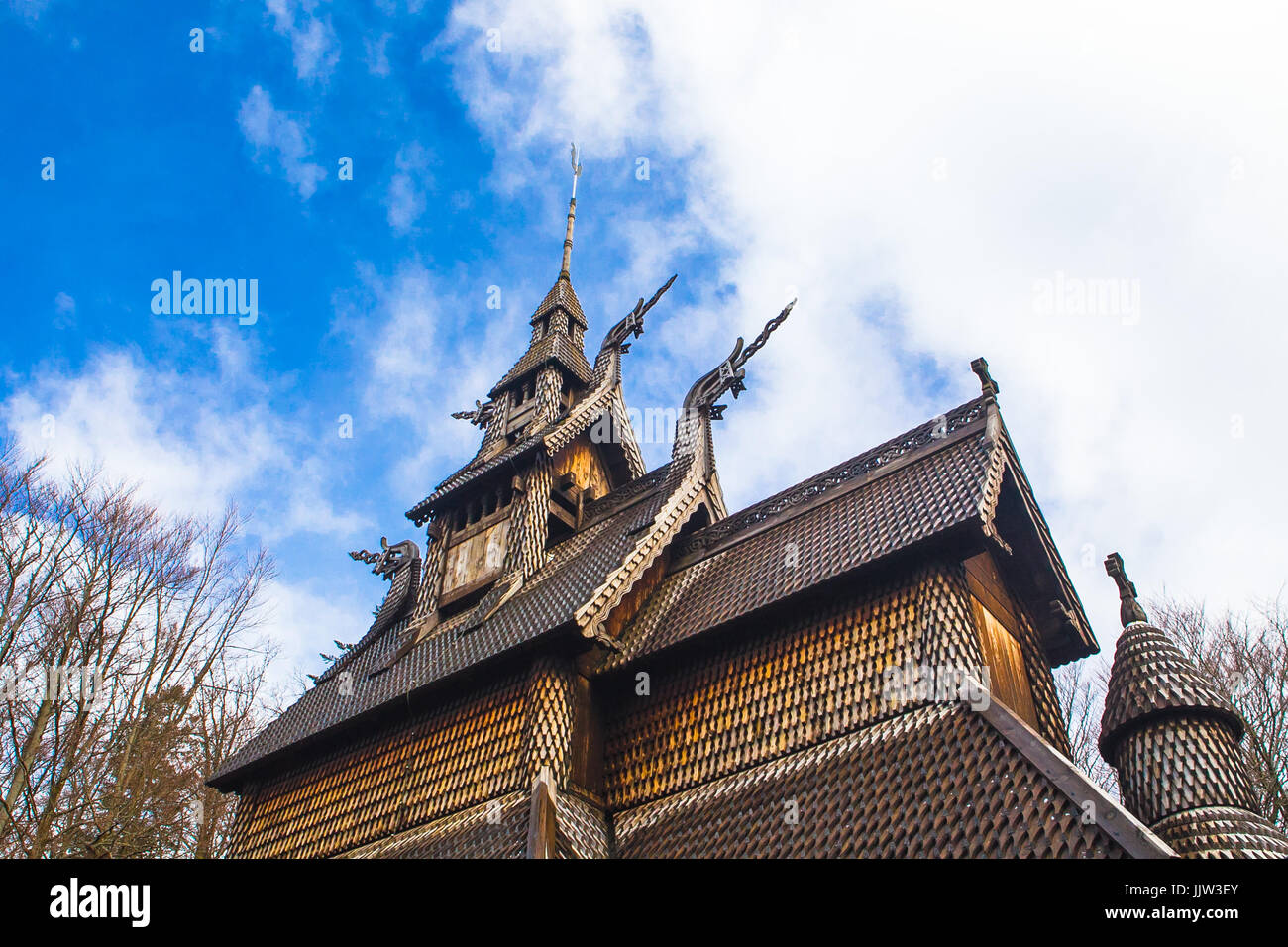 Fantoft Stave kirke (church). Bergen, Norway Stock Photo - Alamy