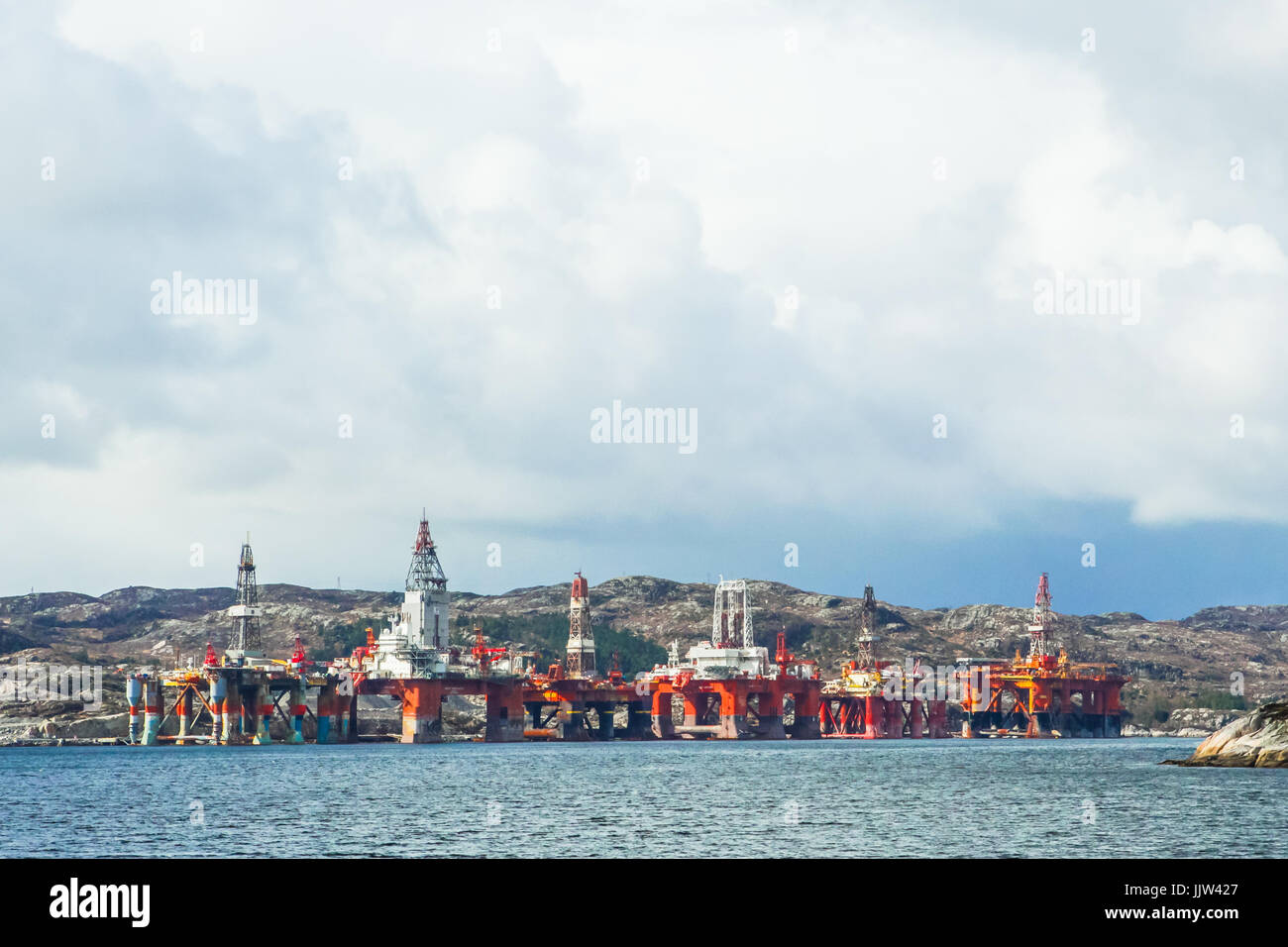 Oil platforms under maintenance near Bergen, Norway Stock Photo - Alamy
