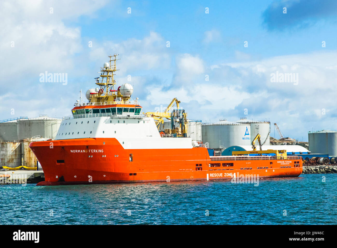 MONGSTAD, NORWAY - APRIL 22, 2017: Supply, Thug ship Normand Ferking ...