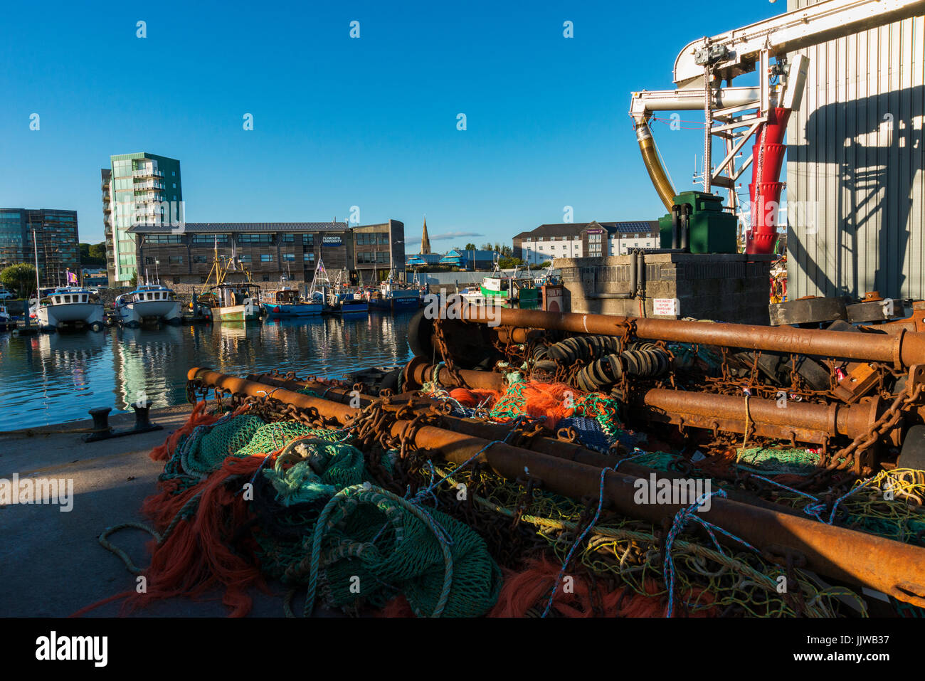Fishing boats in Sutton Harbour, Plymouth Stock Photo - Alamy