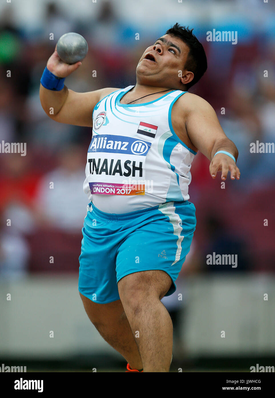 Iraq's Garrah Tnaiash competes in the Men's Shot Put F40 Final during ...