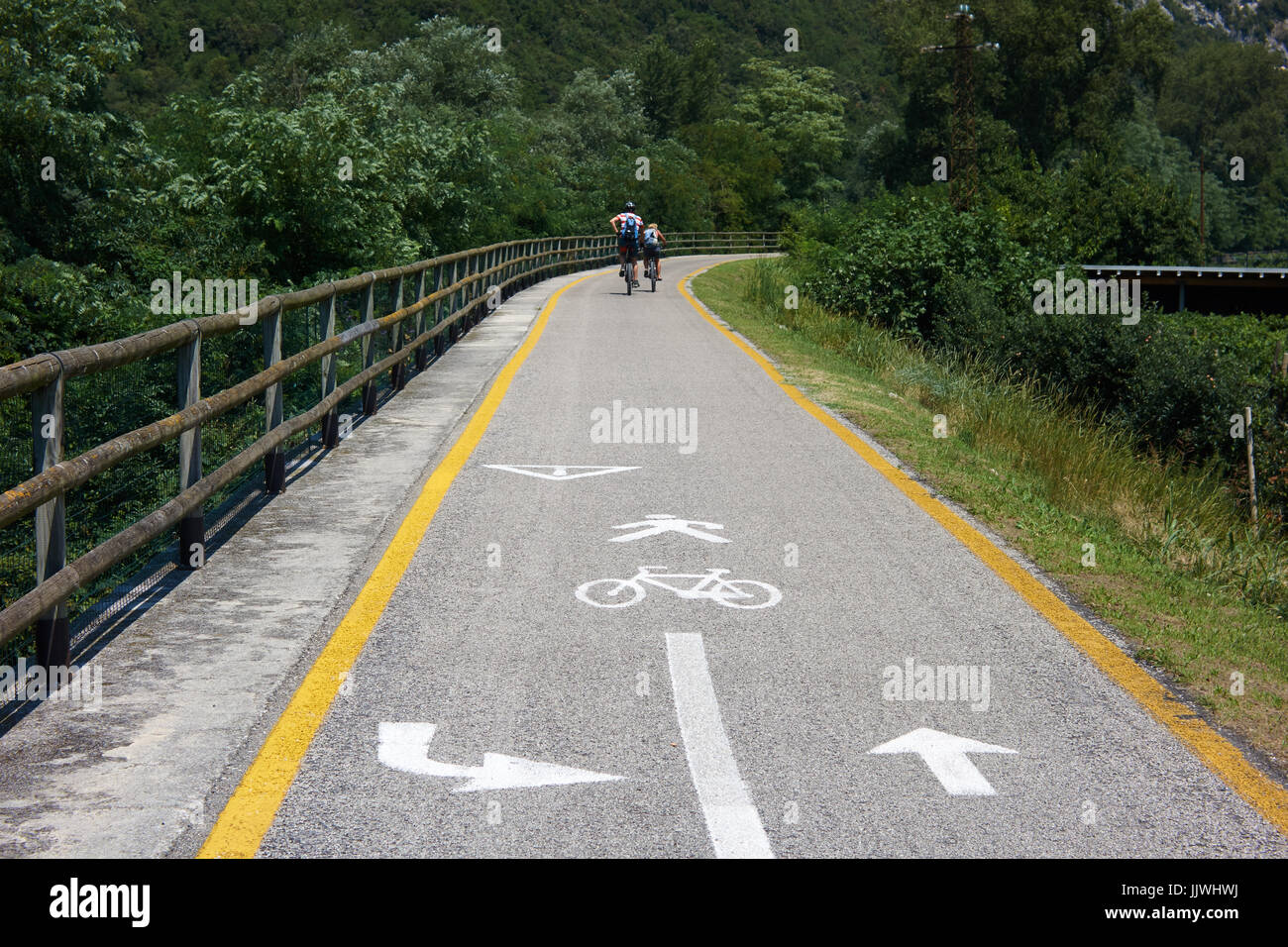 Cycle path Northern Italy Stock Photo - Alamy