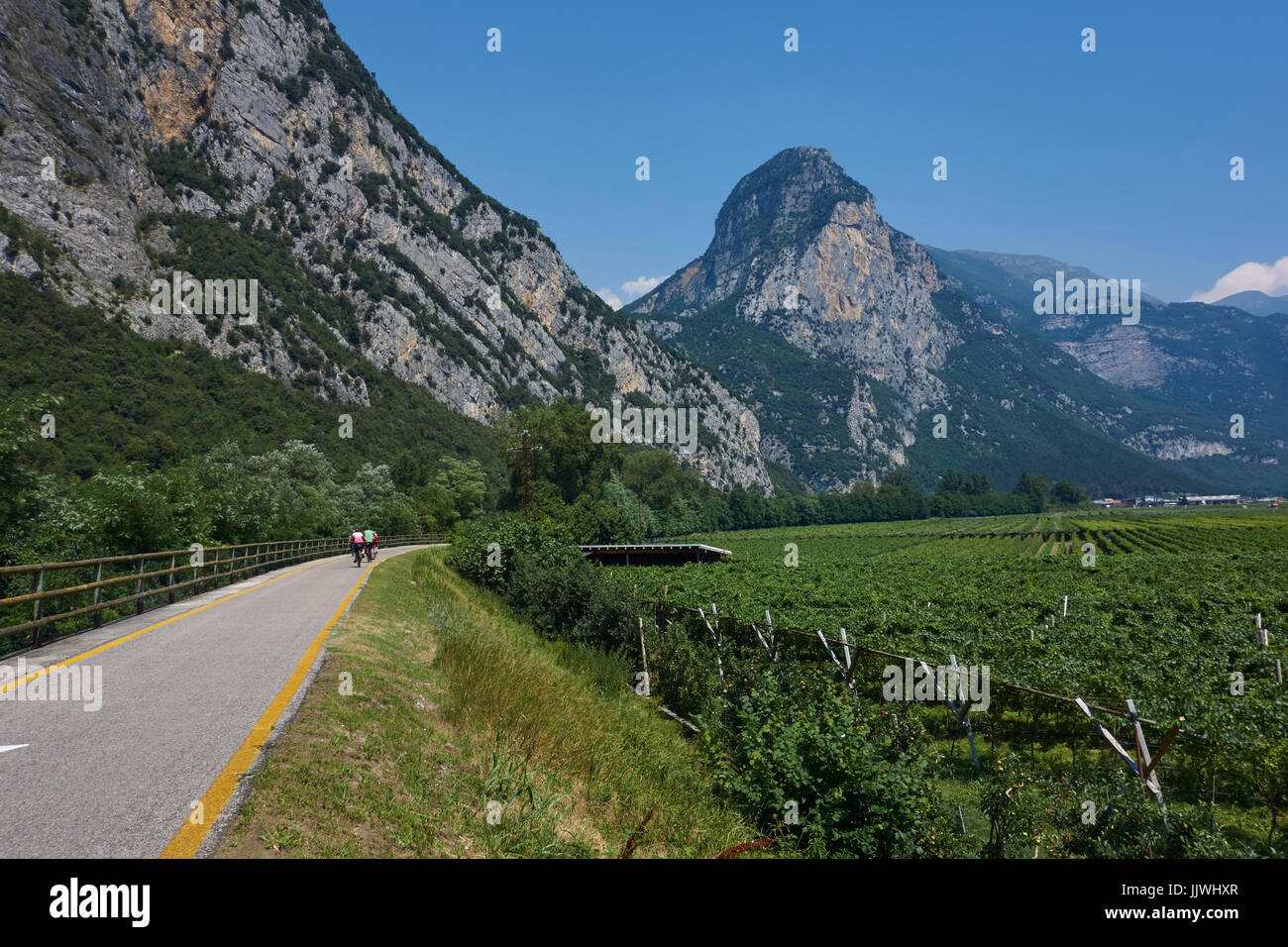 Cycle path Northern Italy Stock Photo - Alamy