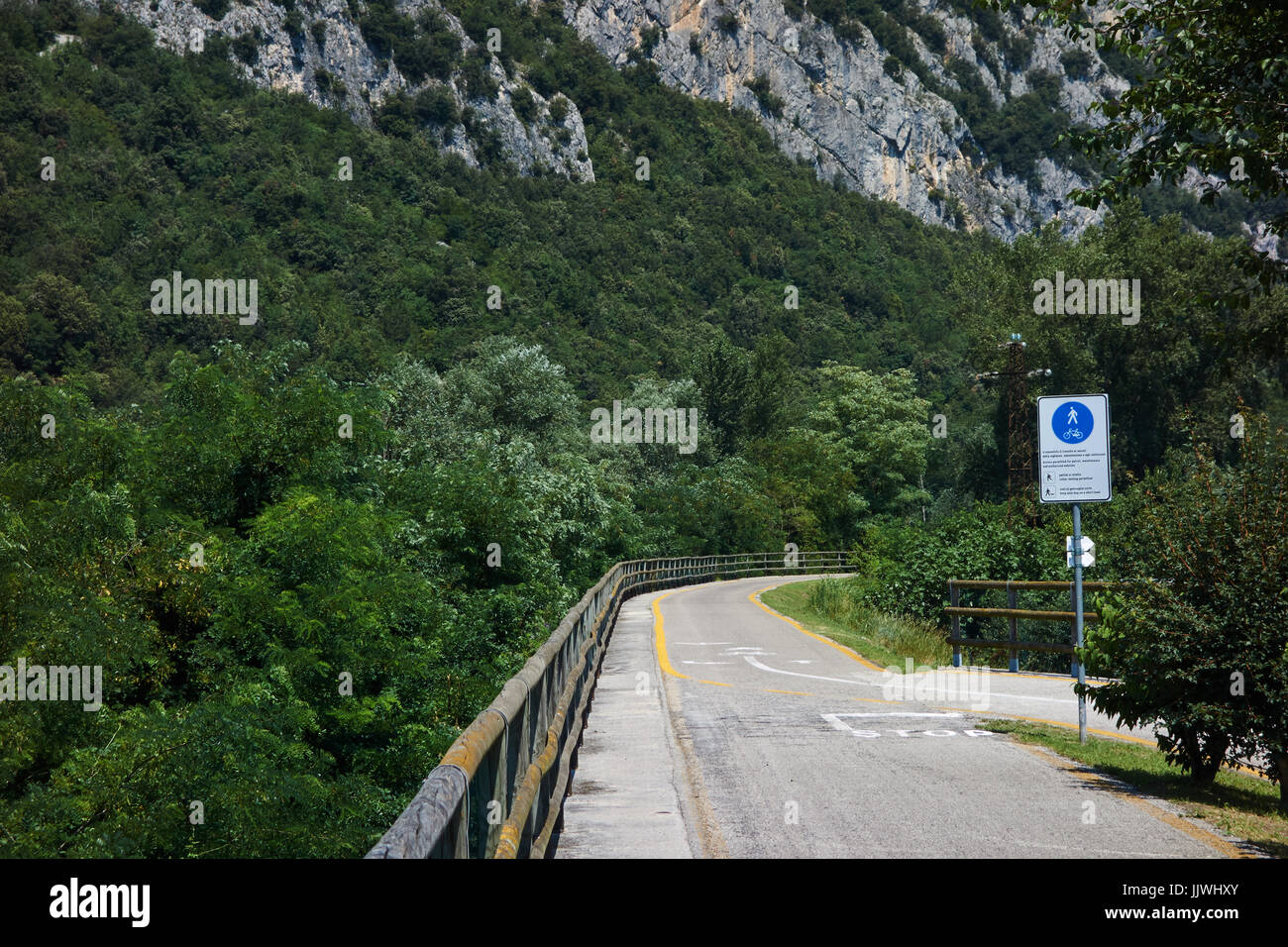 Cycle path Northern Italy Stock Photo - Alamy