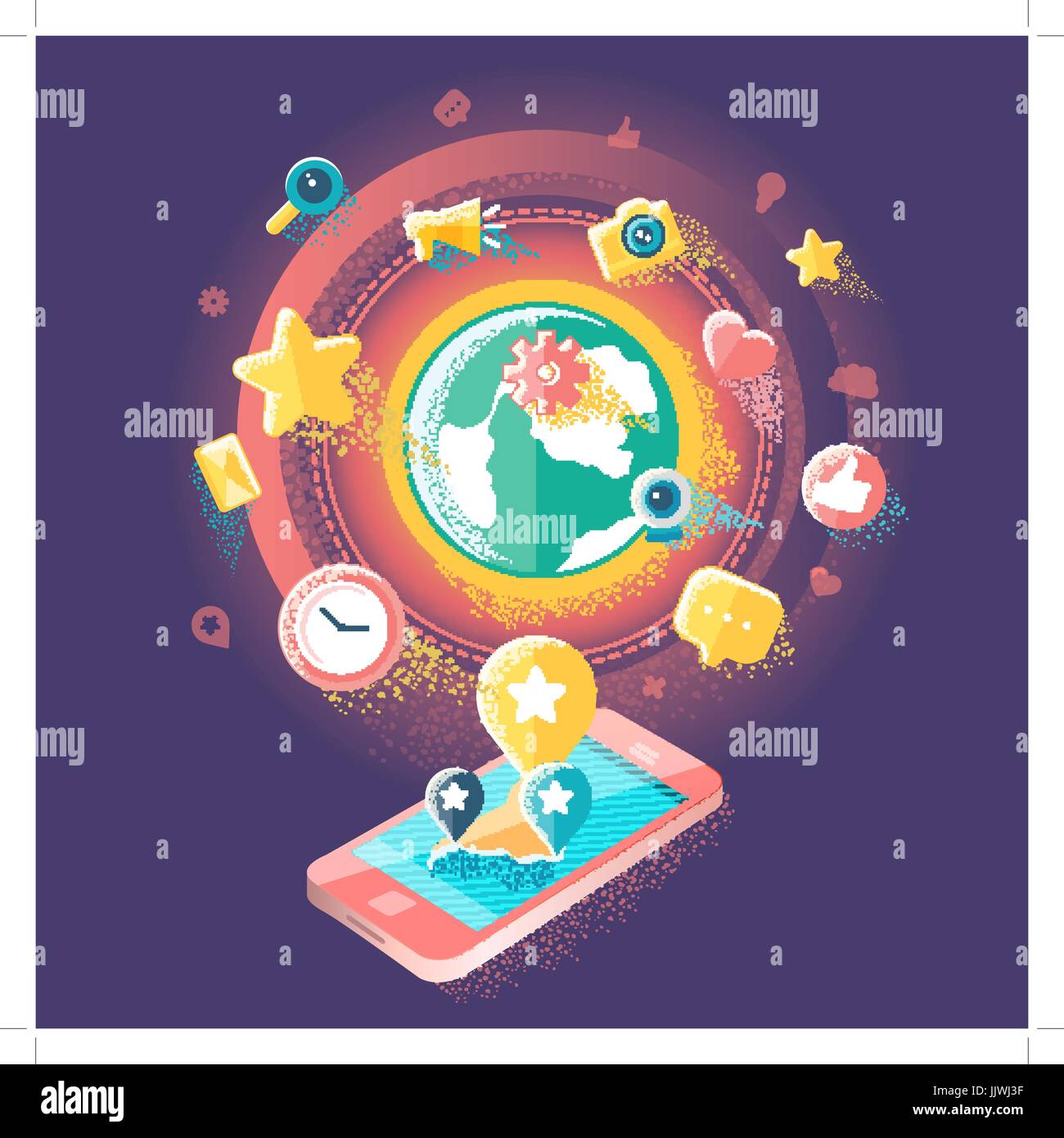 Social media location illustration Stock Vector Images - Alamy