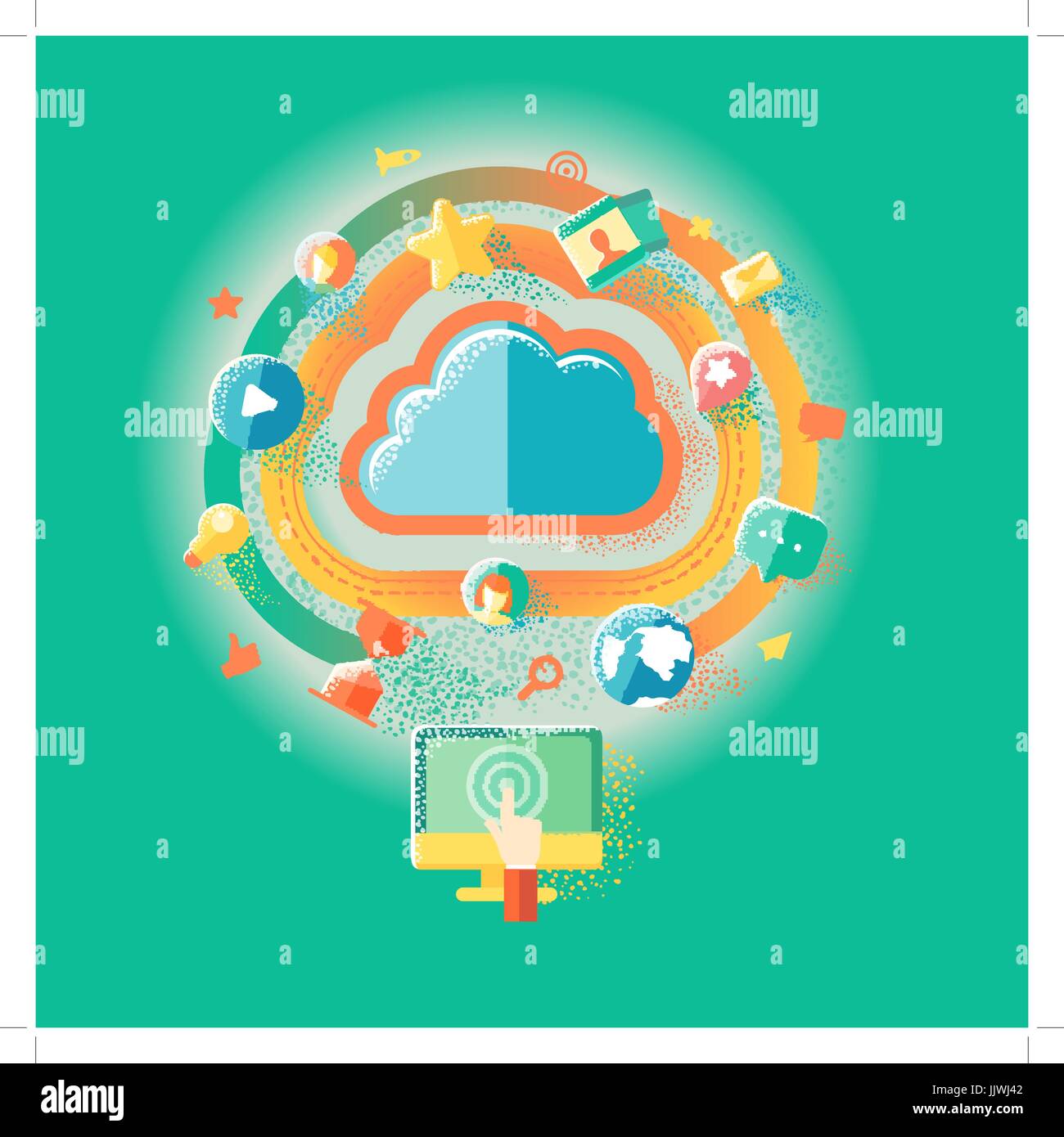 Cloud Technologies And Internet Stock Vector Image & Art - Alamy