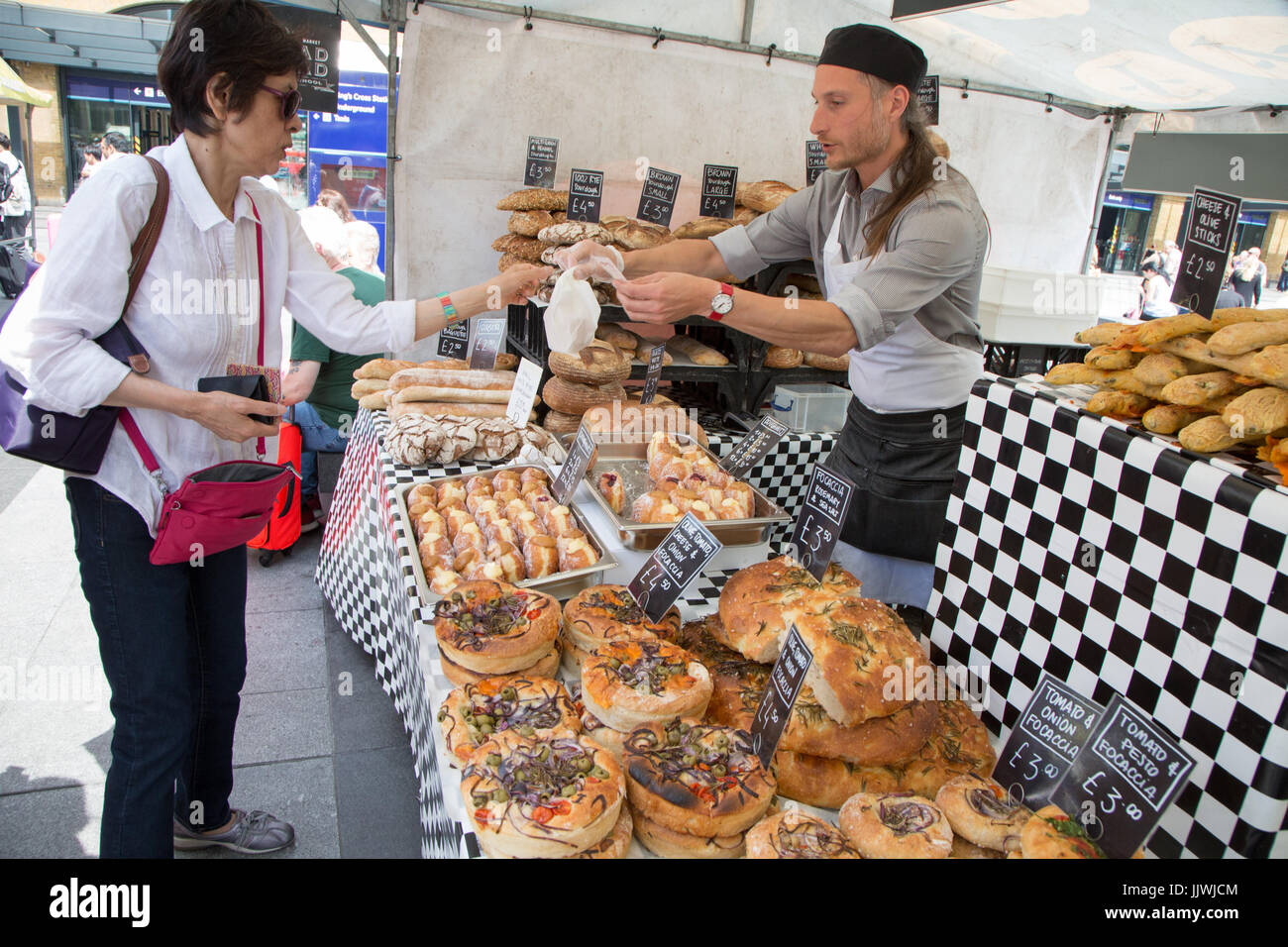 Artisan bakery stall at the Real Food Market, Kings Cross. Every ...
