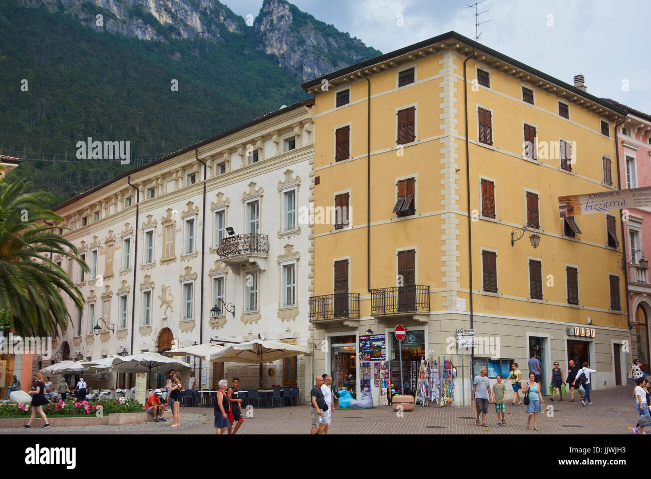 Old buildings. Olt town Riva del Garda. Lake Garda. Italy Stock Photo ...