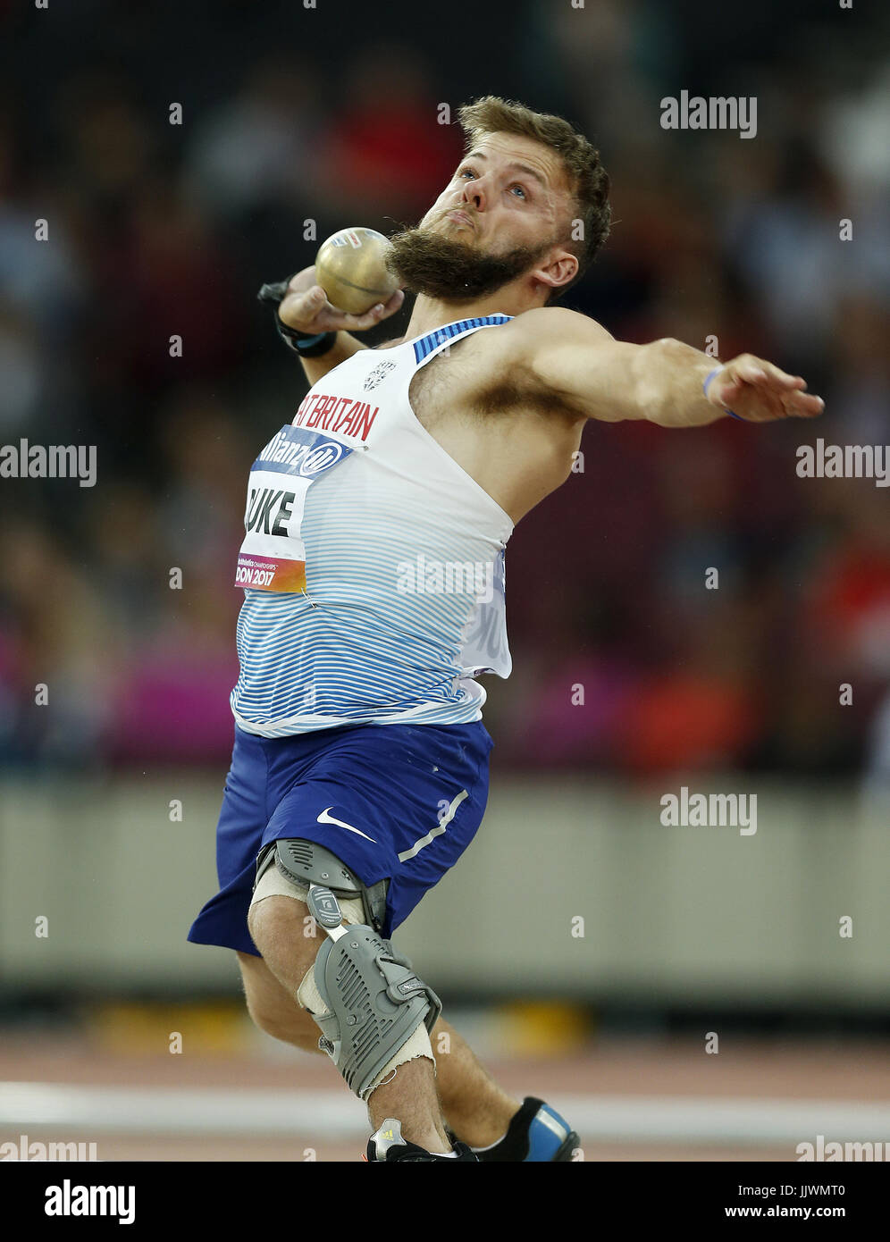 Great Britain's Kyron Duke competes in the Men's Shot Put F41 Final ...
