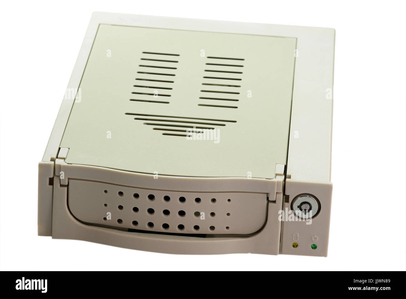 Removable hard disk chassis on white background Stock Photo - Alamy