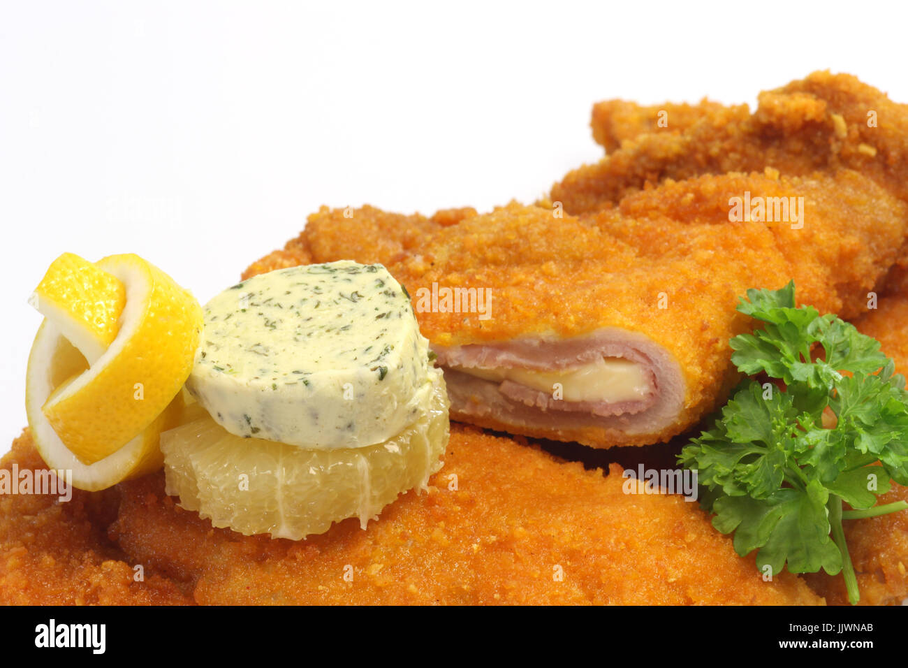 Delicious cordon bleu on bright background Stock Photo - Alamy