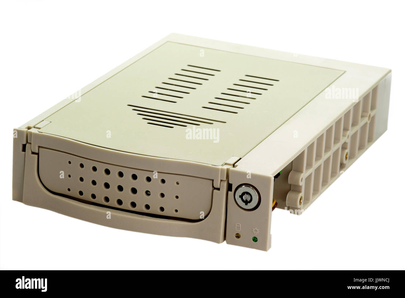 Removable hard disk chassis on white background Stock Photo - Alamy