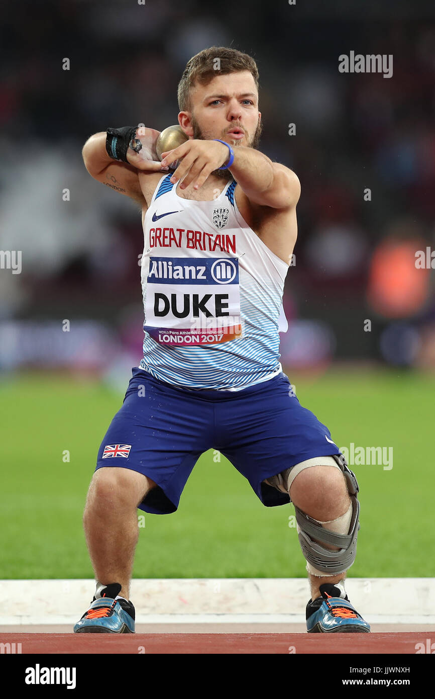 Great Britain's Kyron Duke competing in the Men's Shot Put F41 Final ...
