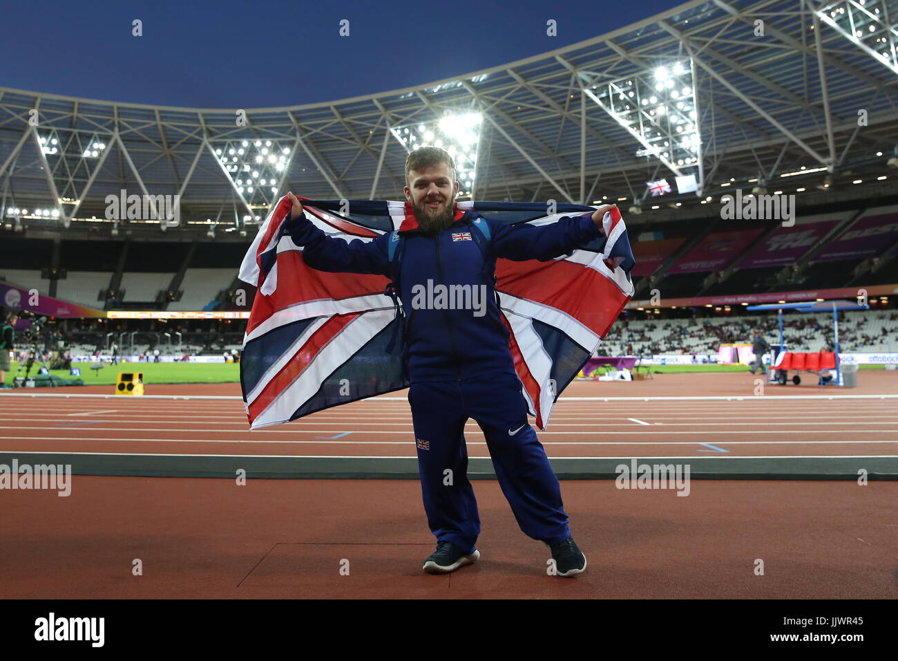 Great Britain's Kyron Duke celebrates winning bronze in the Men's Shot ...