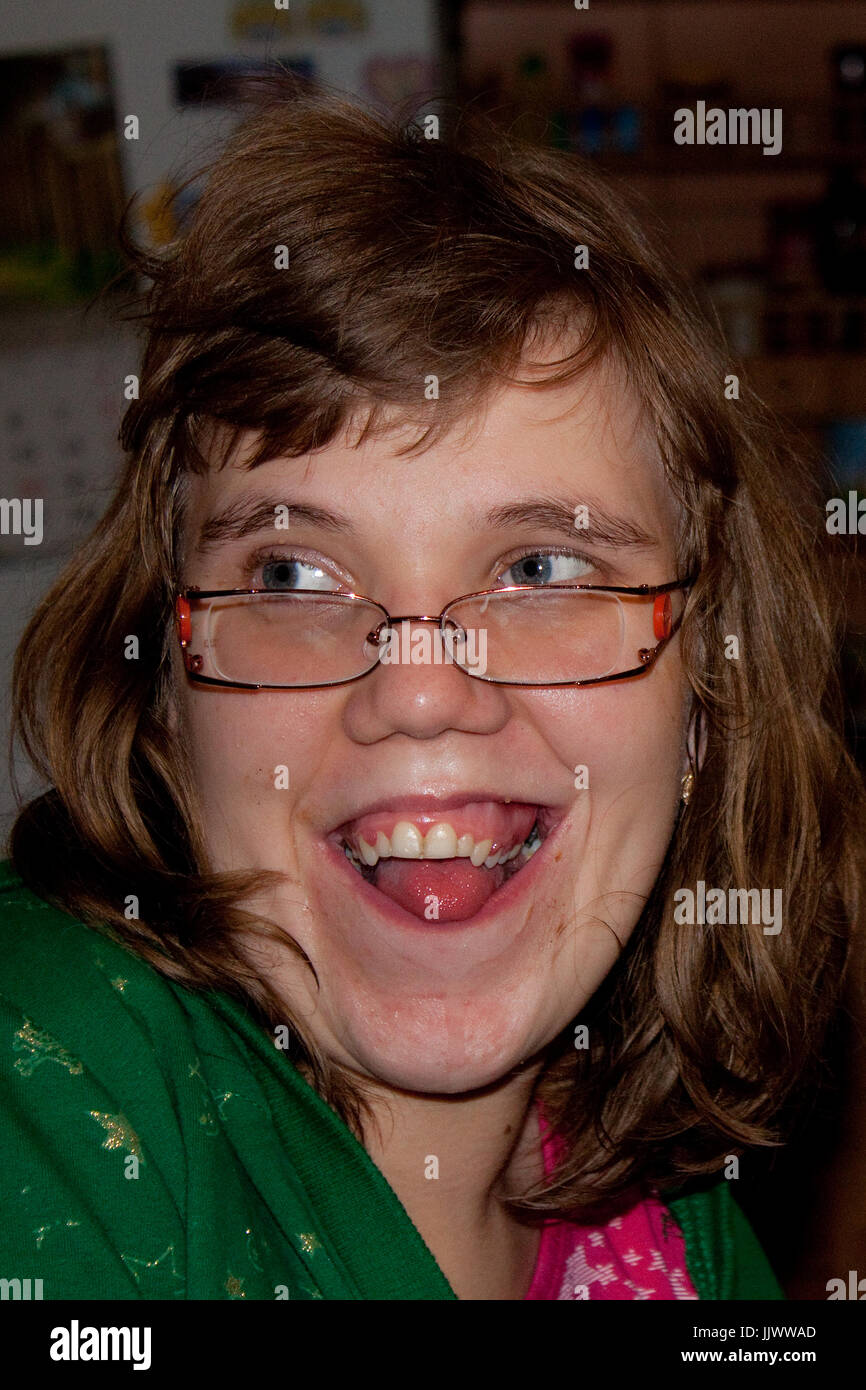 A photograph of a woman looking left Stock Photo - Alamy