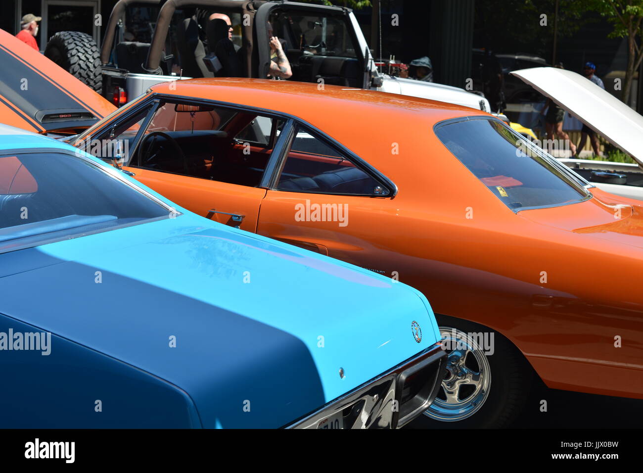 Blue Vintage Car Stock Photo - Alamy