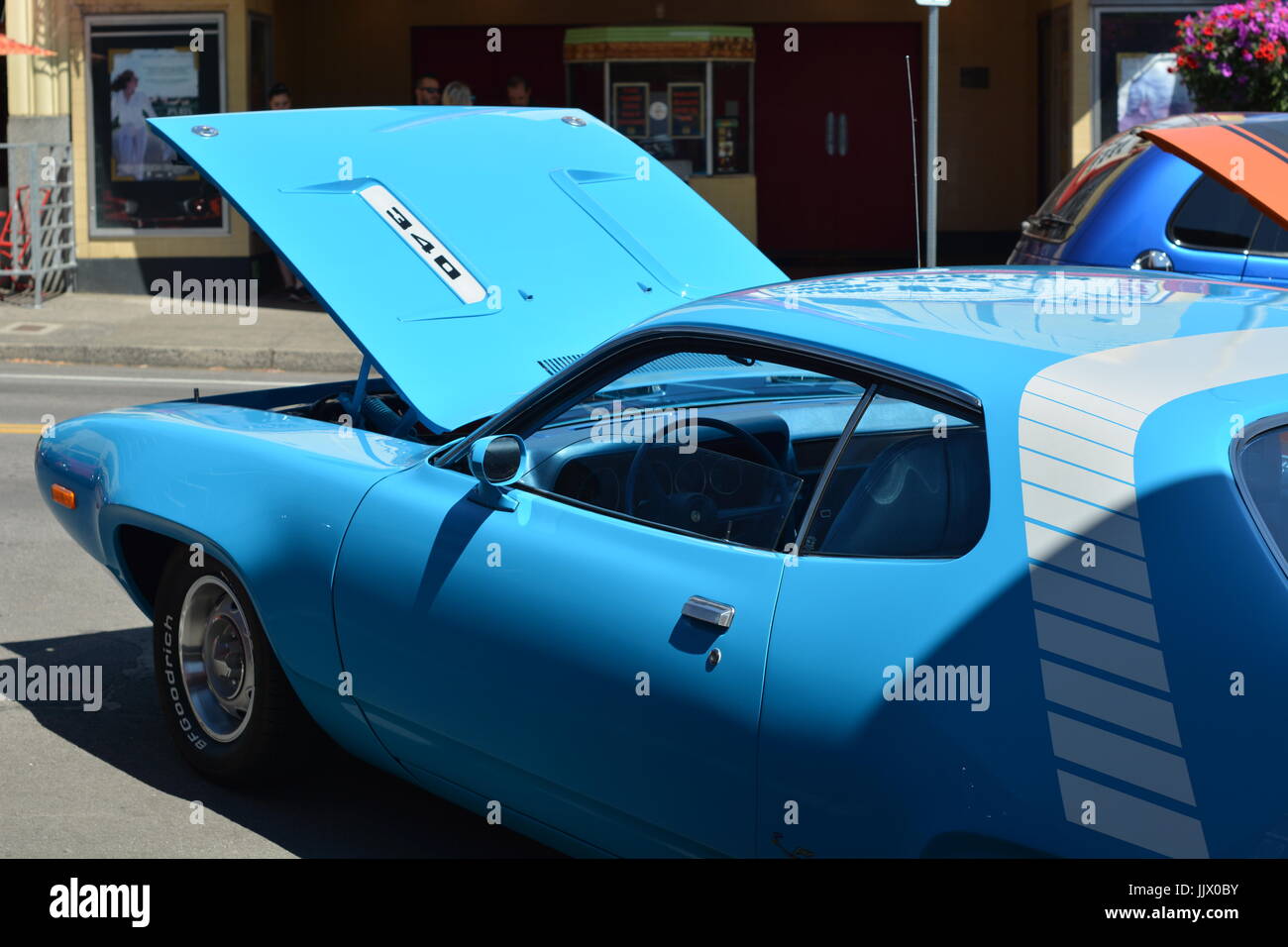 Blue Vintage Car Stock Photo - Alamy