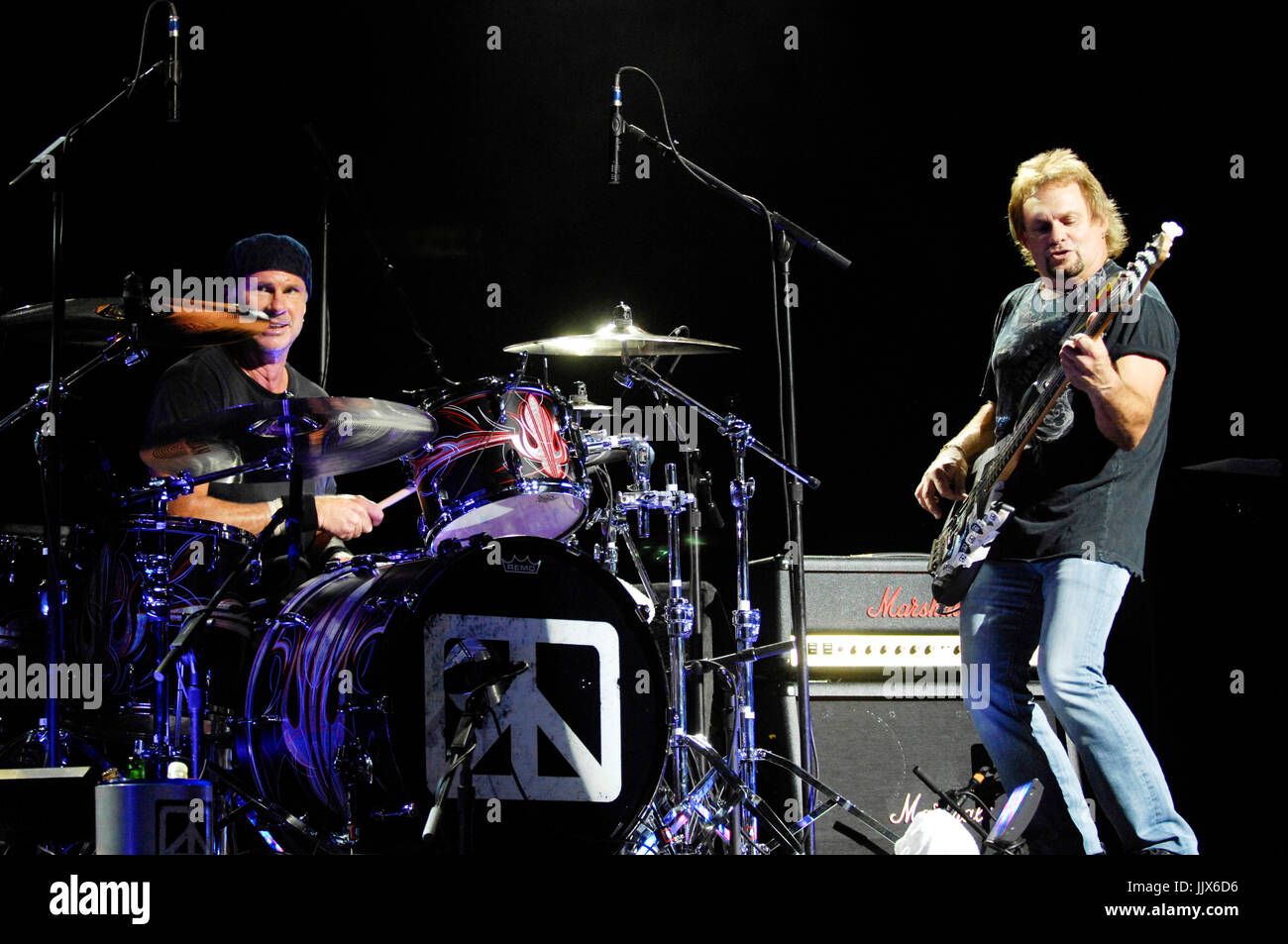 (L-R) Chad Smith Michael Anthony Chickenfoot perform Gibson ...
