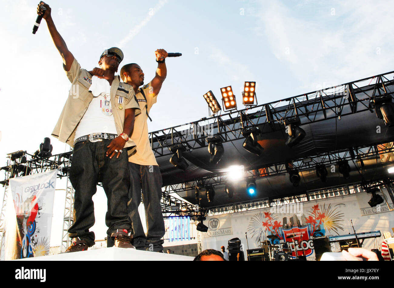 (L-R) Rapper Shorty Mack Actor/Singer Ray J performing Queen Mary for ...