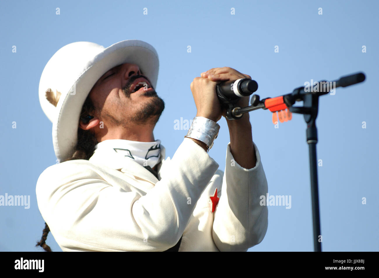 Ruben Albarran Cafe Tacvba performing 2008 Coachella festival Indio ...