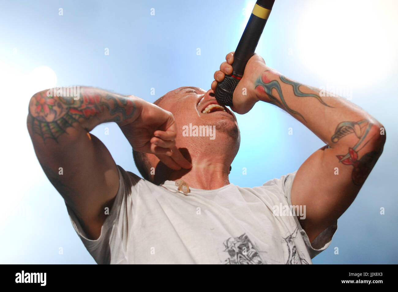 Chester Bennington Linkin Park performing 2008 Projekt Revolution Tour ... Chester Bennington Linkin Park performing 2008 Projekt Revolution Tour ...