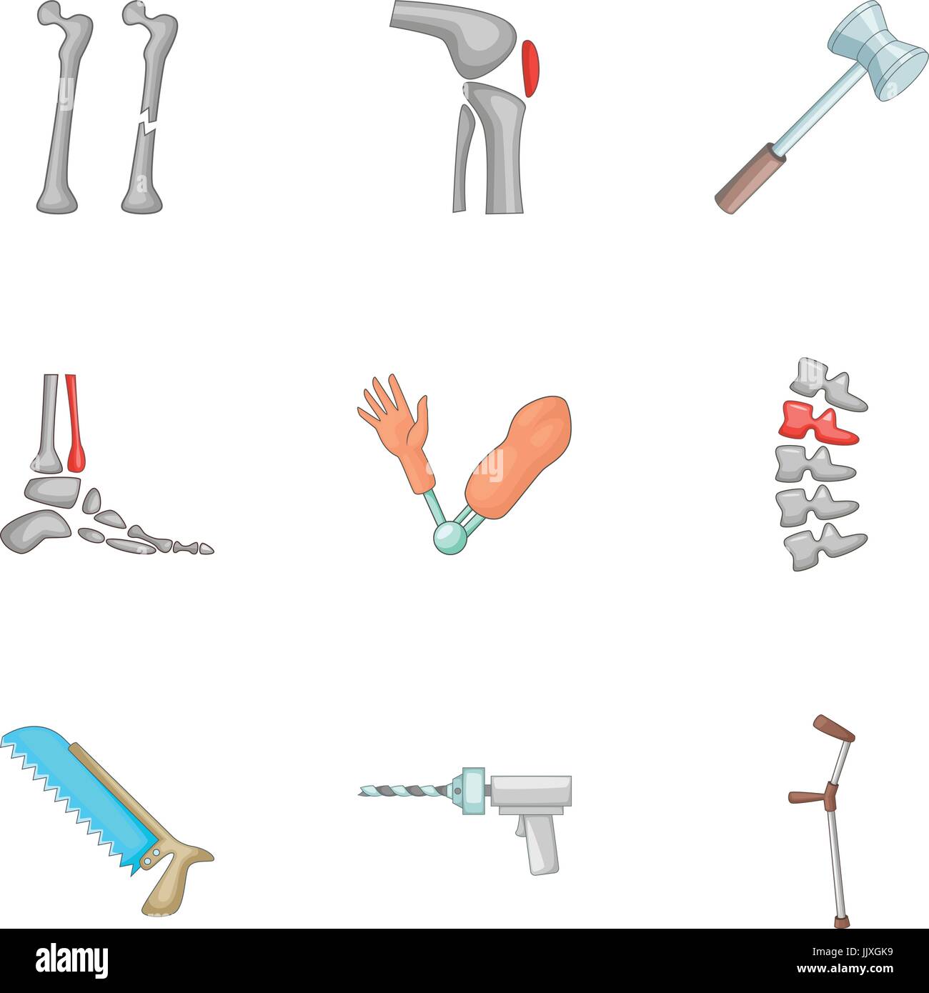 Orthopedics and prosthetics medicine icons set Stock Vector Image & Art ...