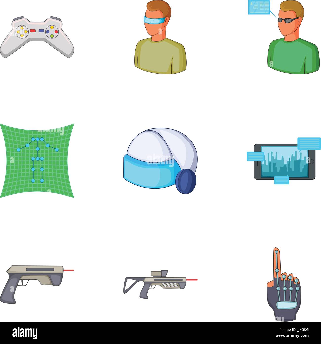 Virtual reality games icons set, cartoon style Stock Vector Image & Art ...