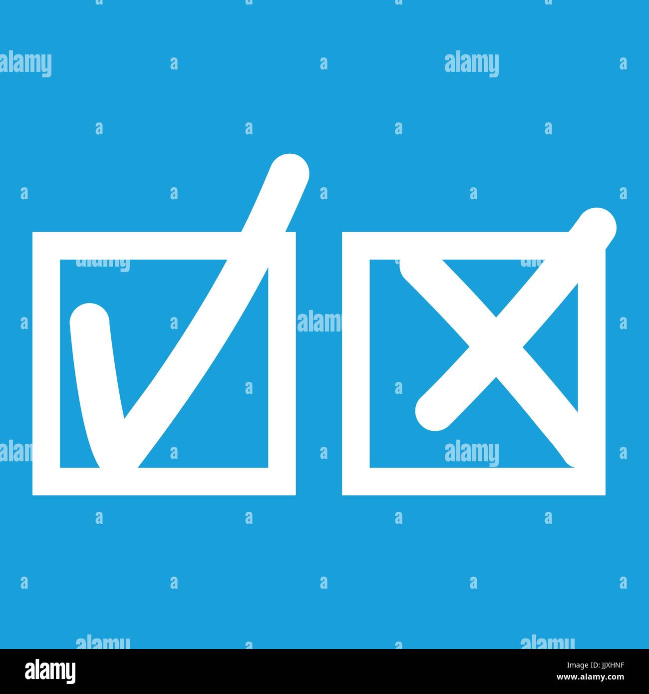 Checkmark to accept and refusal icon white Stock Vector Image & Art - Alamy