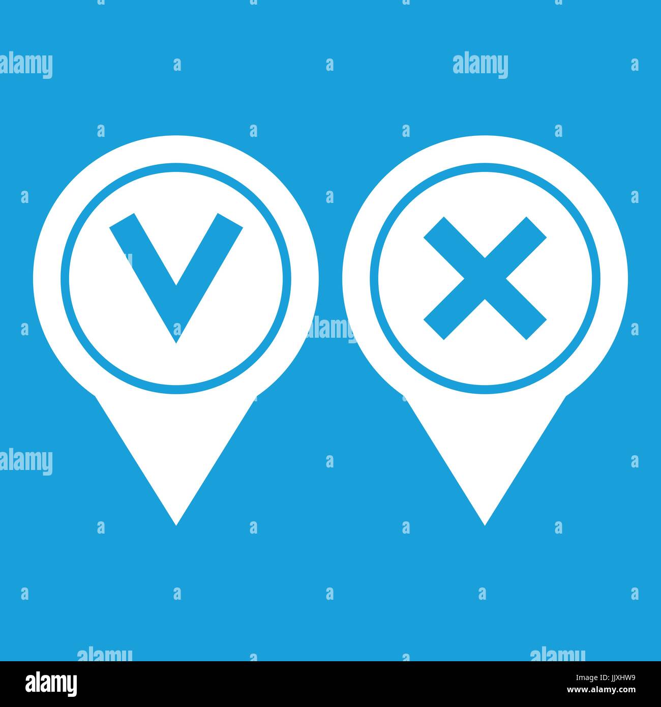 Tick affirmative and negative icon white Stock Vector Image & Art - Alamy