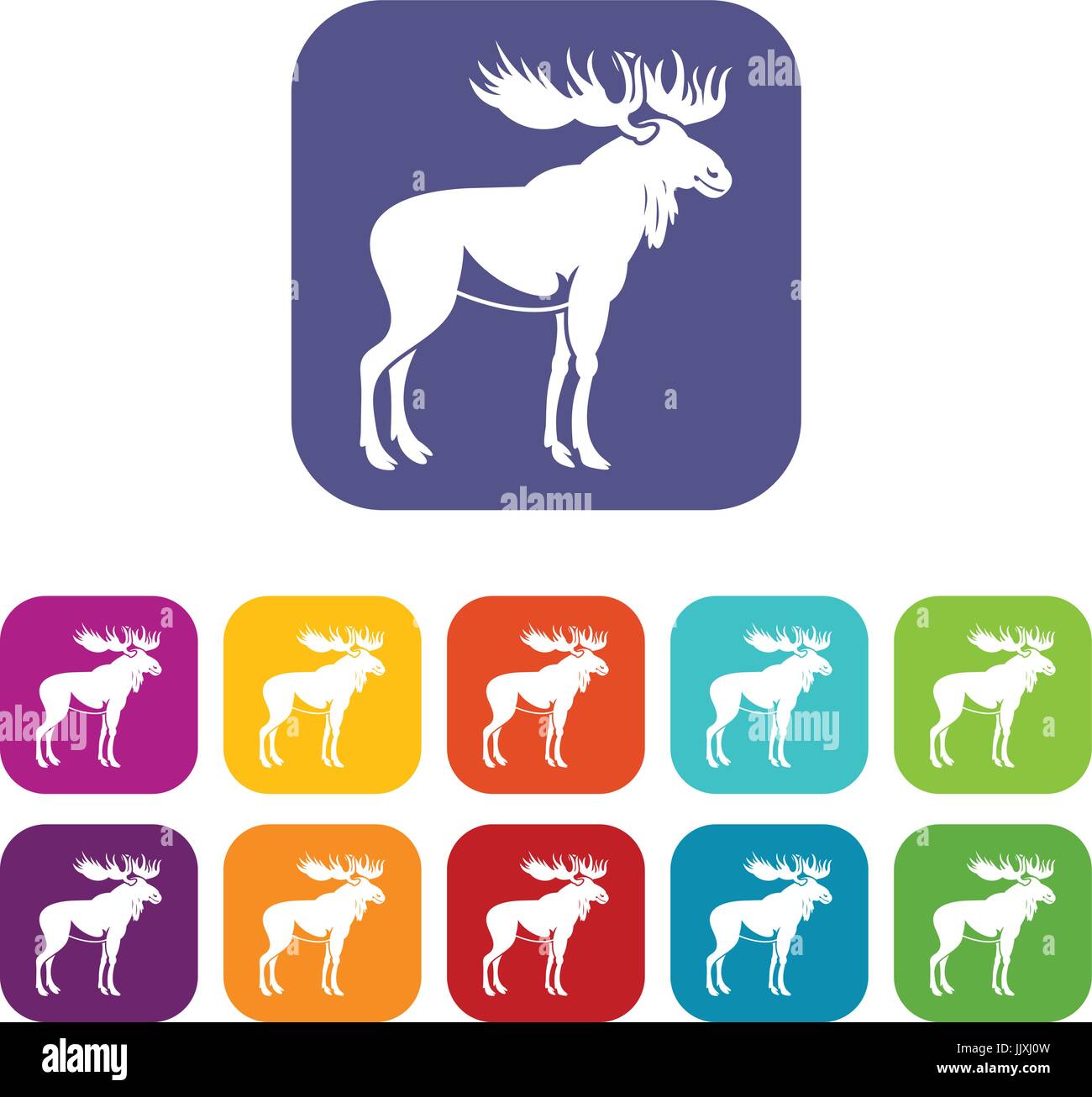 Moose icons set Stock Vector Image & Art - Alamy