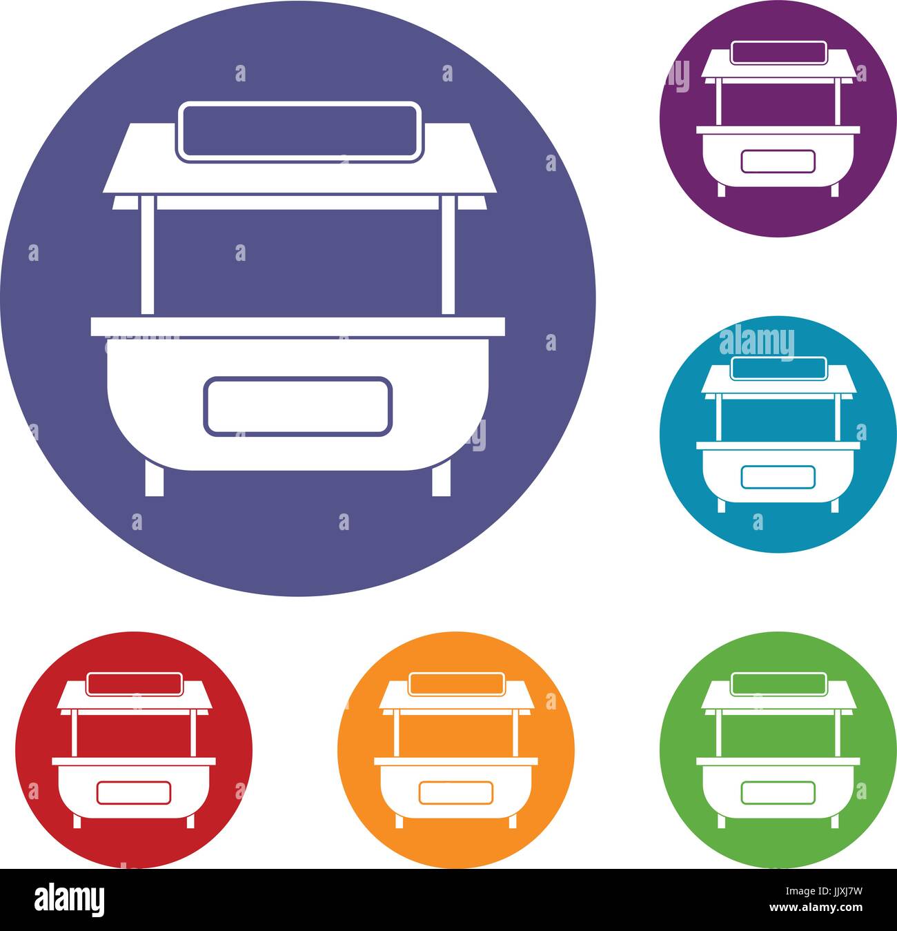 Empty counter with canopy icons set Stock Vector Image & Art - Alamy