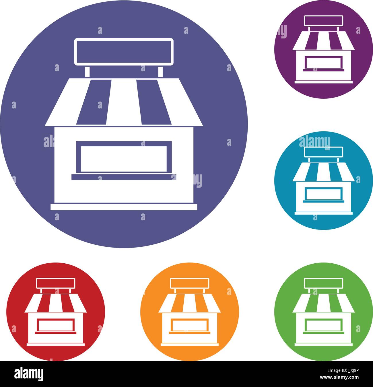 Shop building facade icons set Stock Vector Image & Art - Alamy