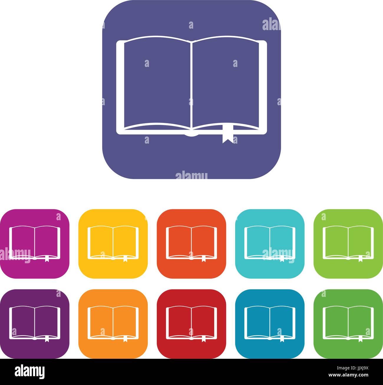 Open book with bookmark icons set Stock Vector Image & Art - Alamy