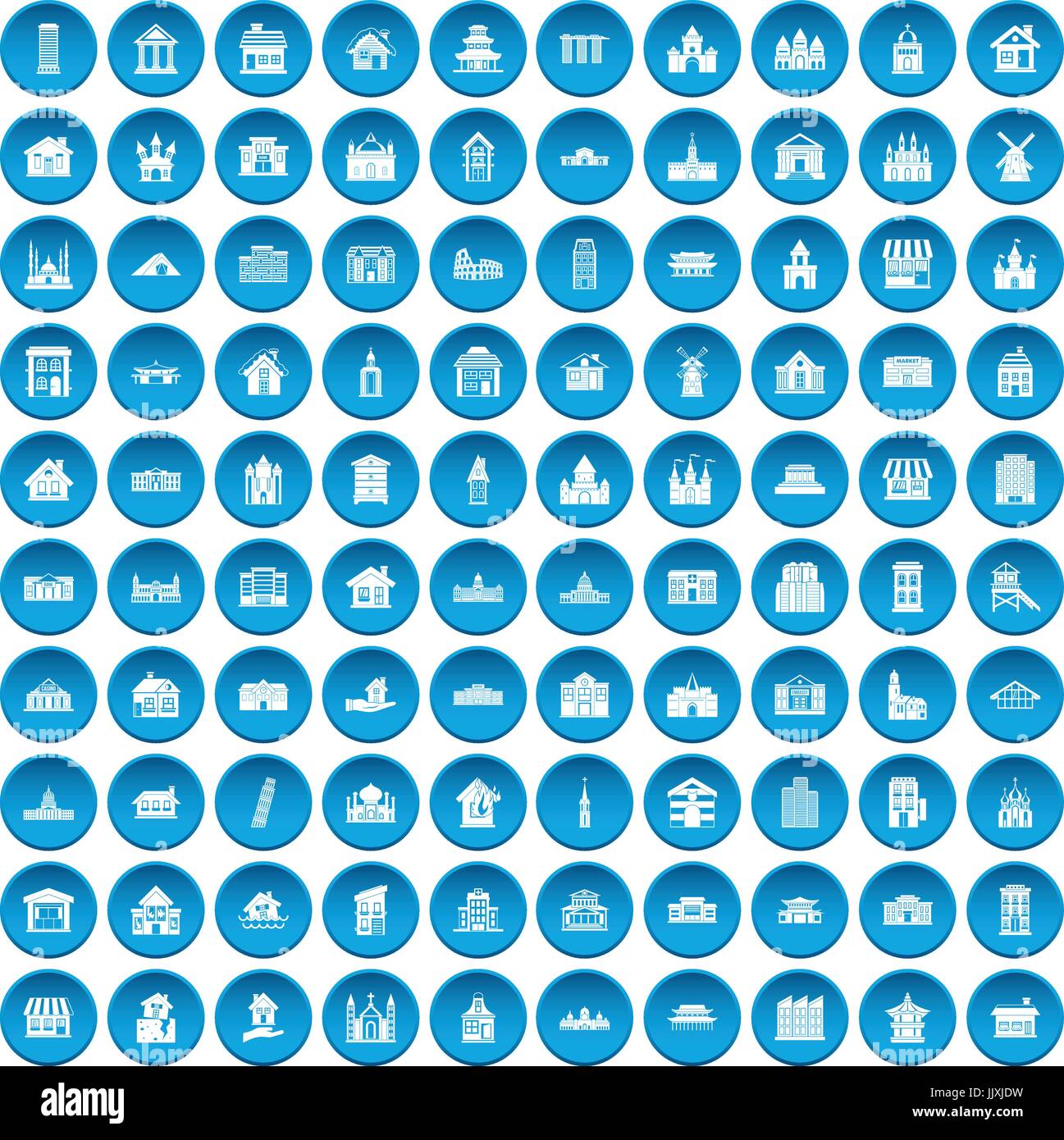 100 building icons set blue Stock Vector Image & Art - Alamy