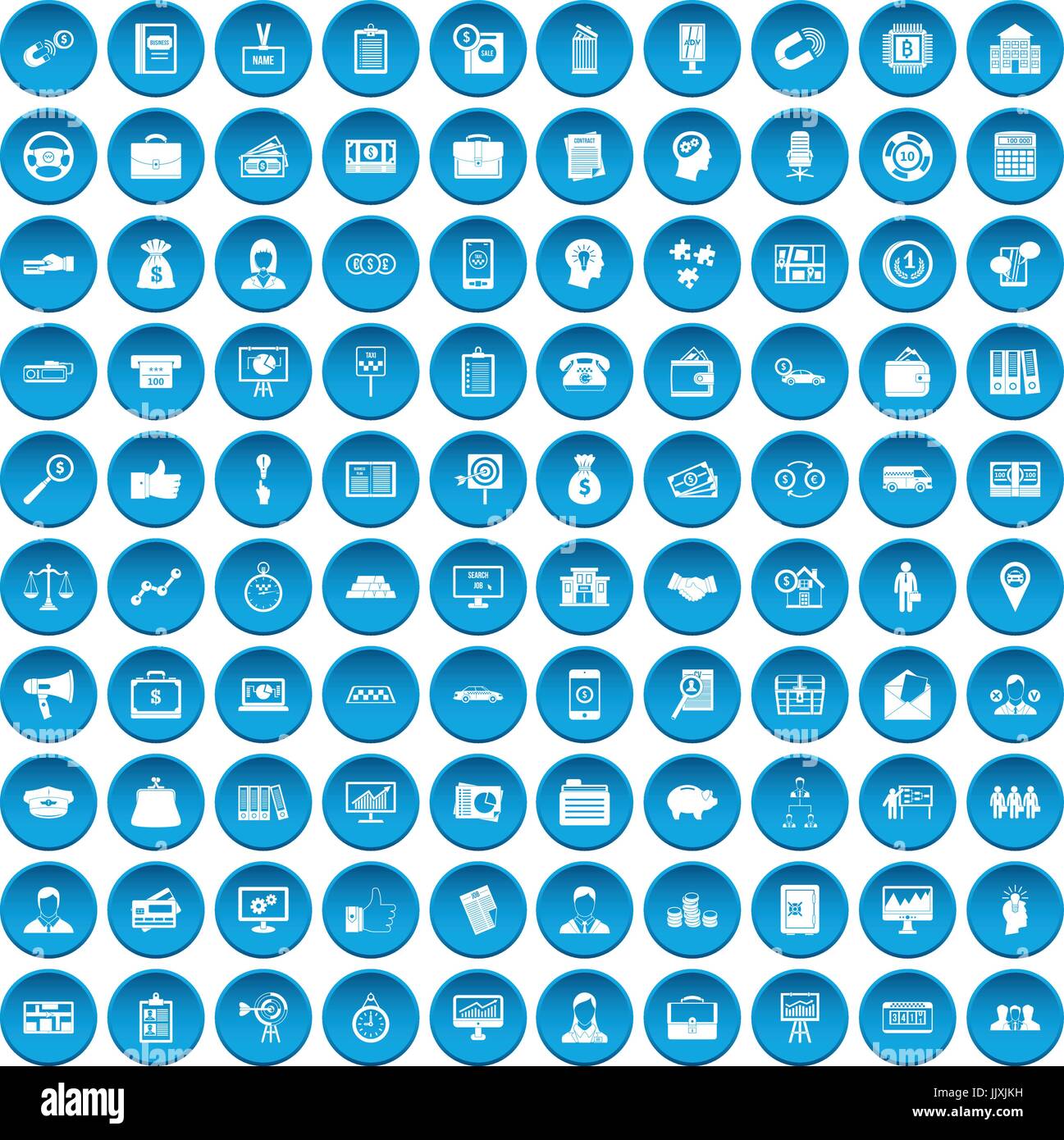 100 business group icons set blue Stock Vector Image & Art - Alamy