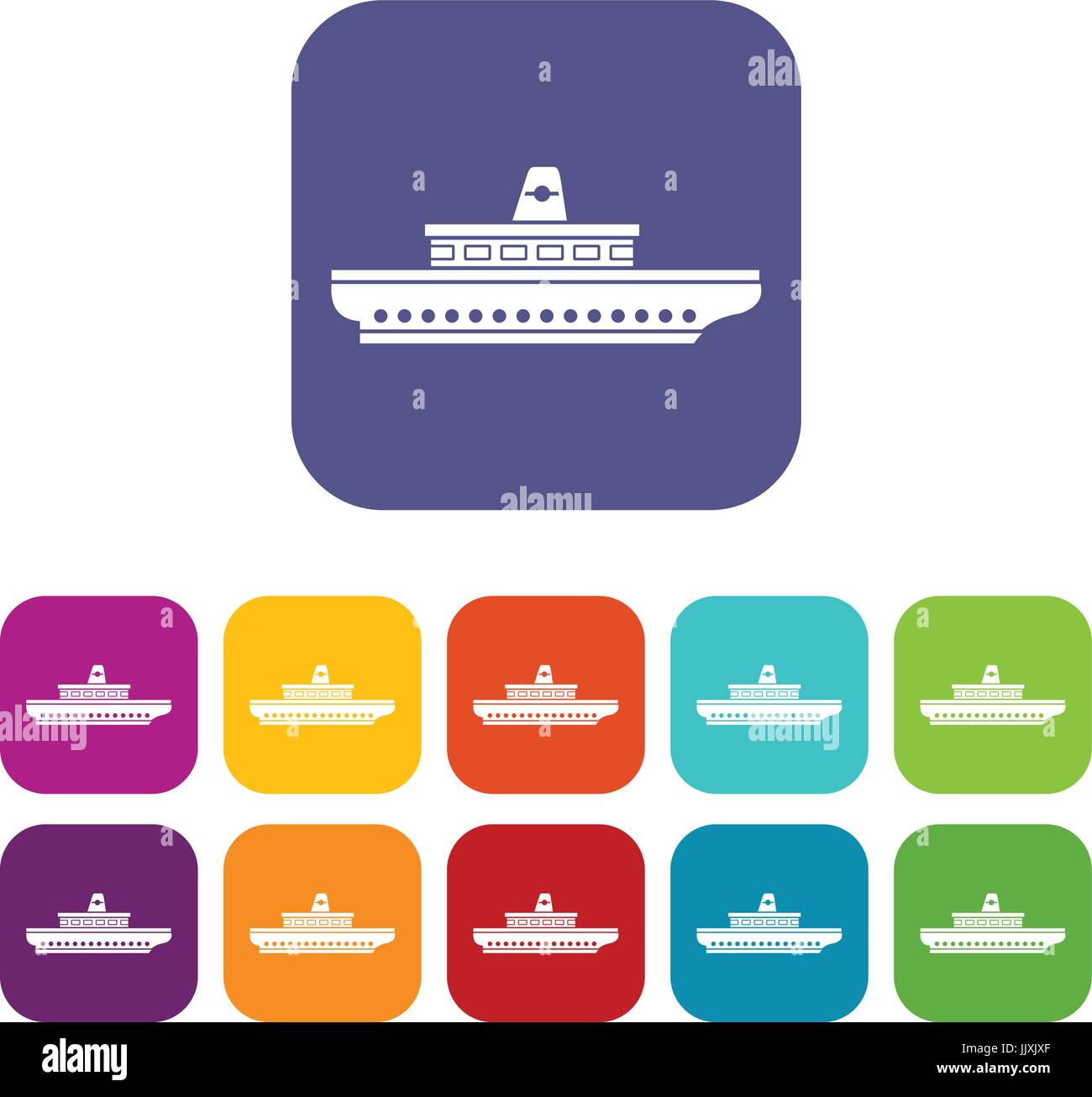 Passenger ship icons set Stock Vector Image & Art - Alamy