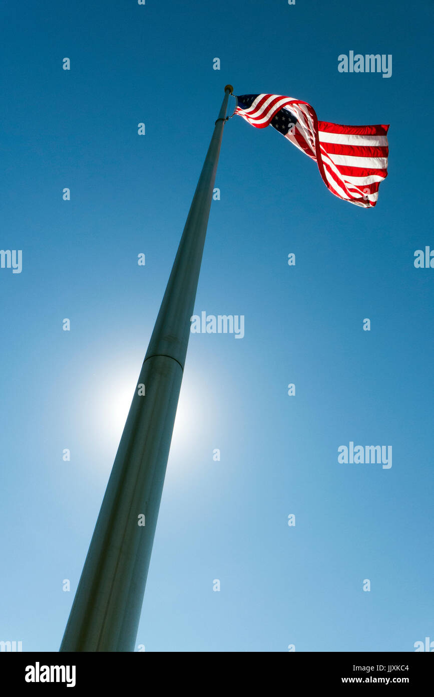 American flag on flagpole Stock Photo - Alamy