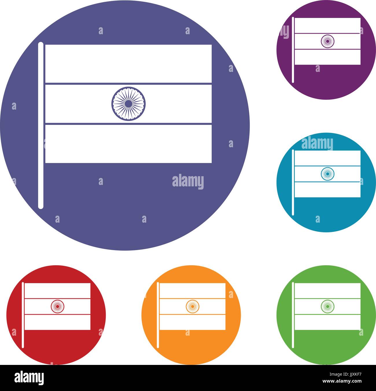 Indian flag icons set Stock Vector Image & Art - Alamy