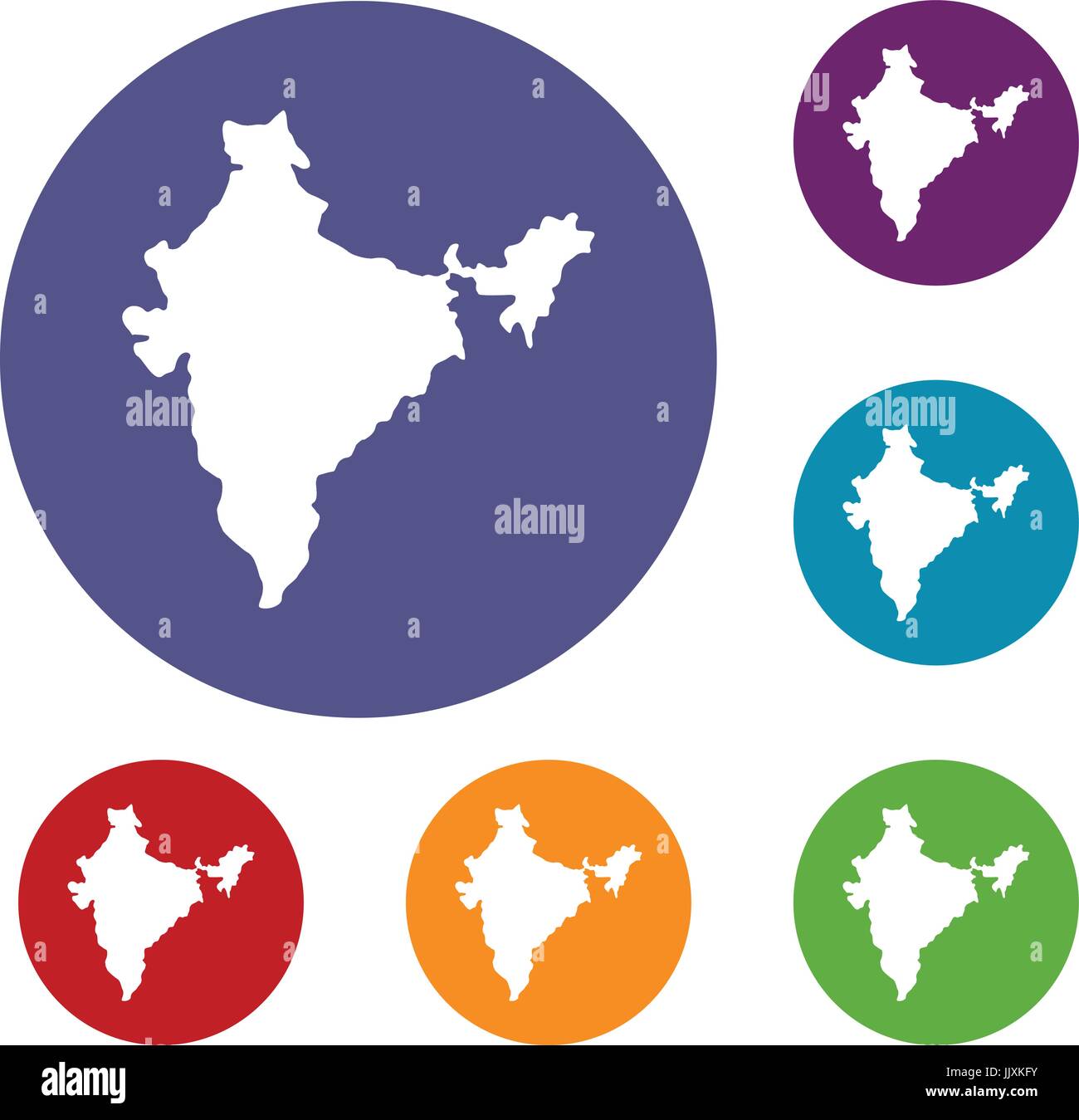 Indian map icons set Stock Vector Image & Art - Alamy