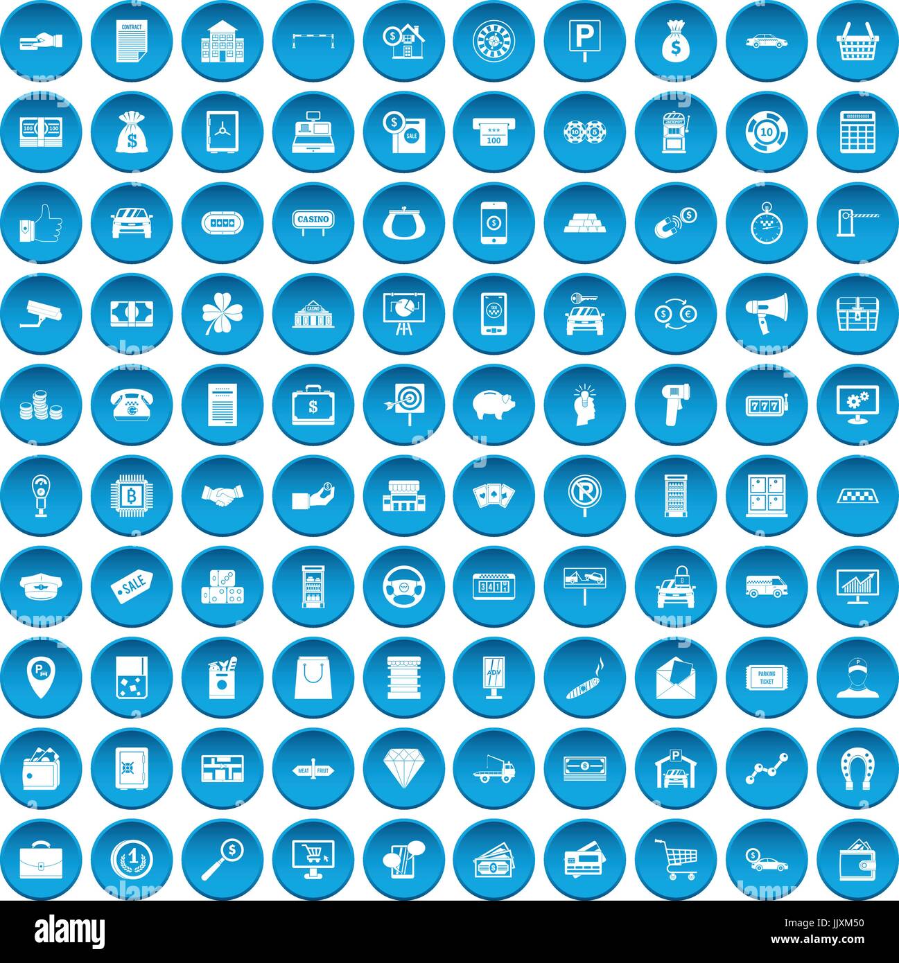 100 coin icons set blue Stock Vector Image & Art - Alamy
