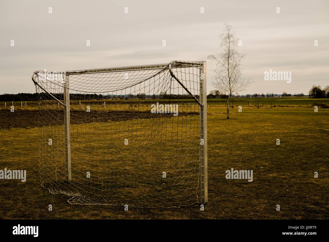 Soccer net with sunset hi-res stock photography and images - Alamy