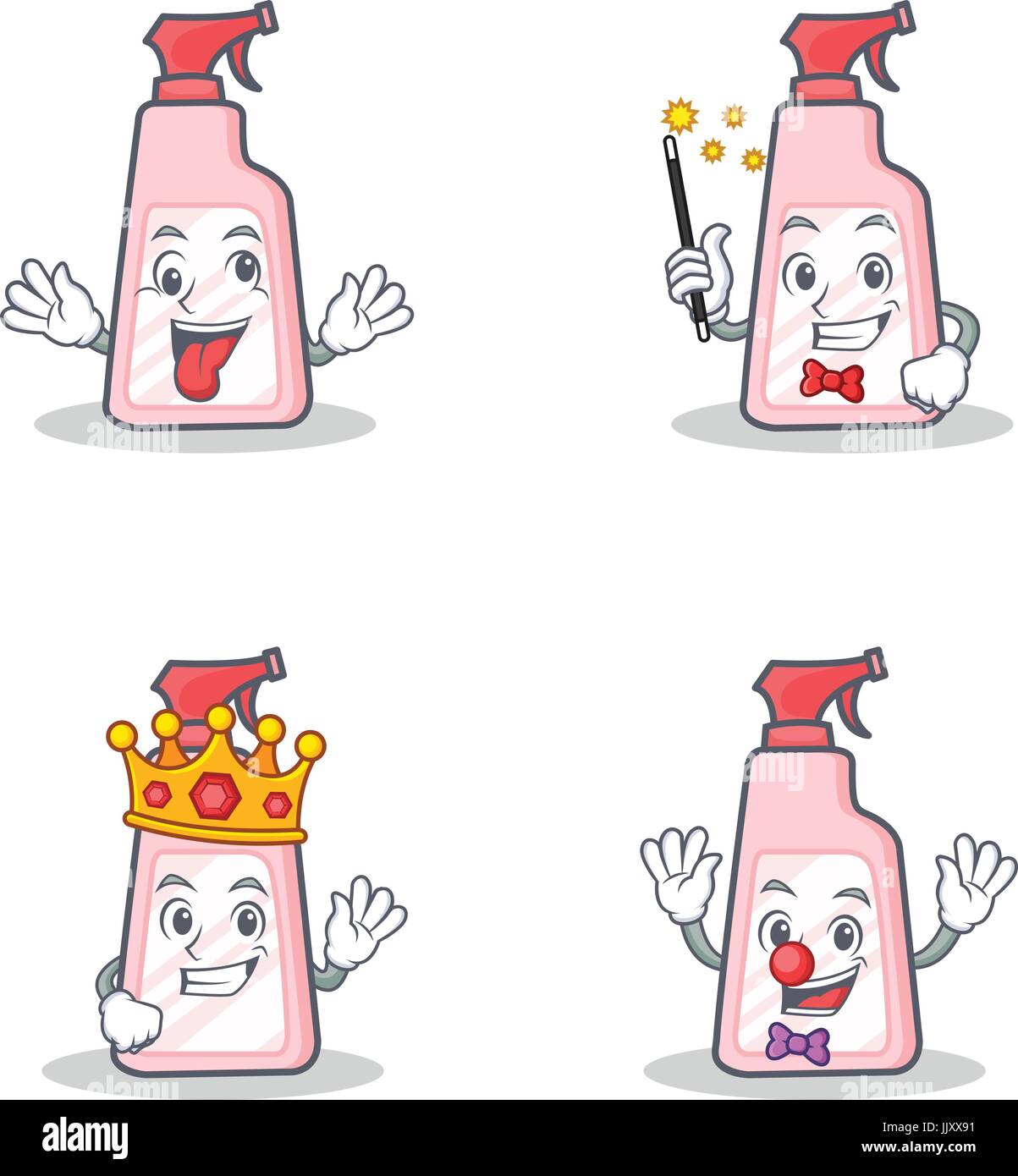 Set of cleaner character with crazy magician king clown Stock Vector ...